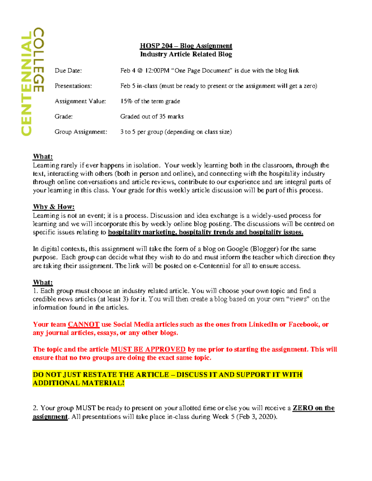 Blog Assignment 002 - FDS - HOSP 204 – Blog Assignment Industry Article ...