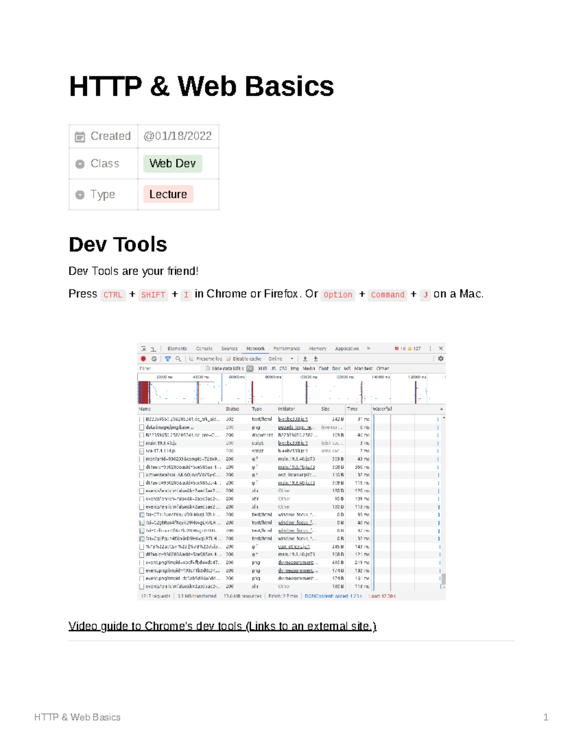 HTTP and Web Basics - HTTP & Web Basics Created Class Web Dev Type ...