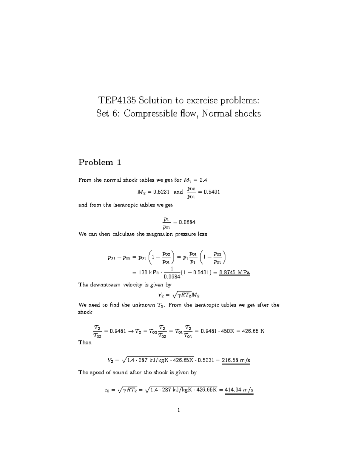 Set 6, solutions - Obligatorisk øving - TEP4135 Solution to exercise problems: Set 6 ...