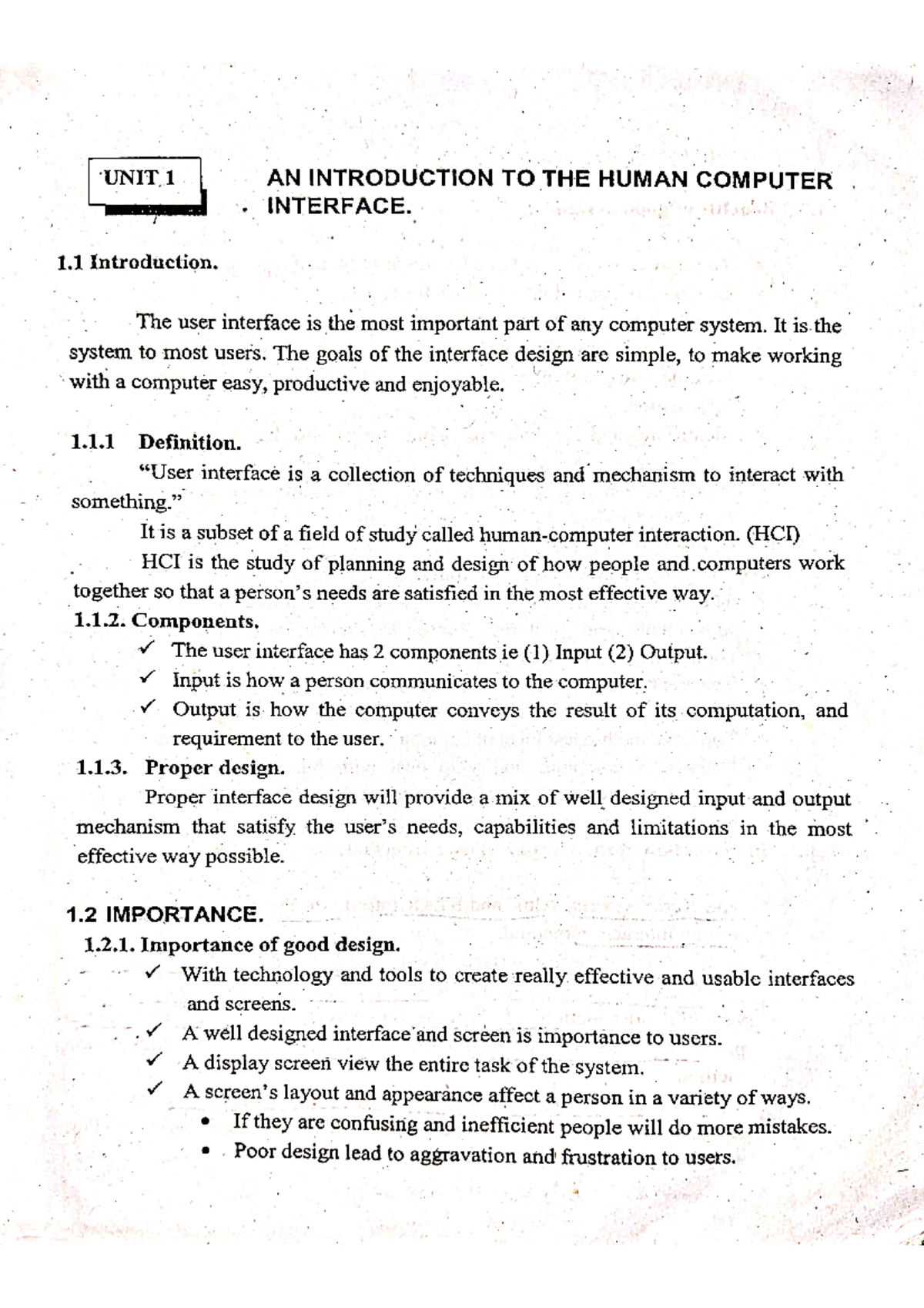 Uid unit-1 - Computer Science and Engineering - Studocu