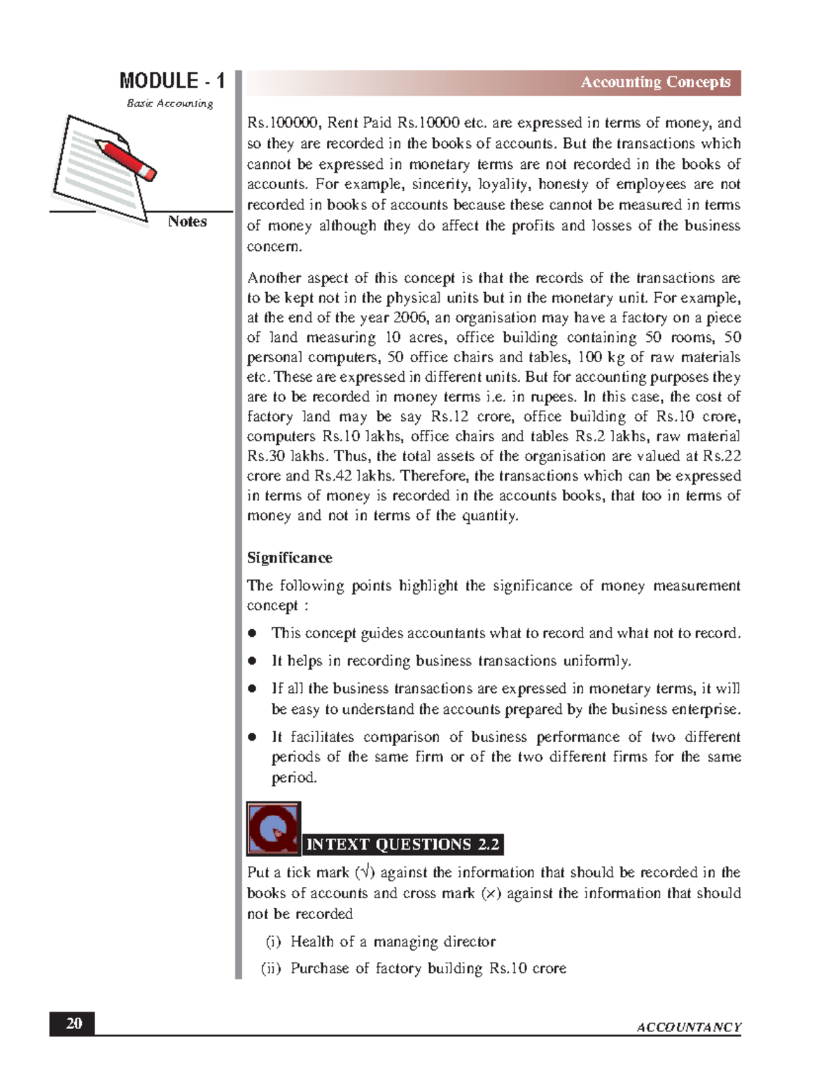 Sample notes of accounting 4-6 - ACCOUNTANCY MODULE - 1 Notes ...