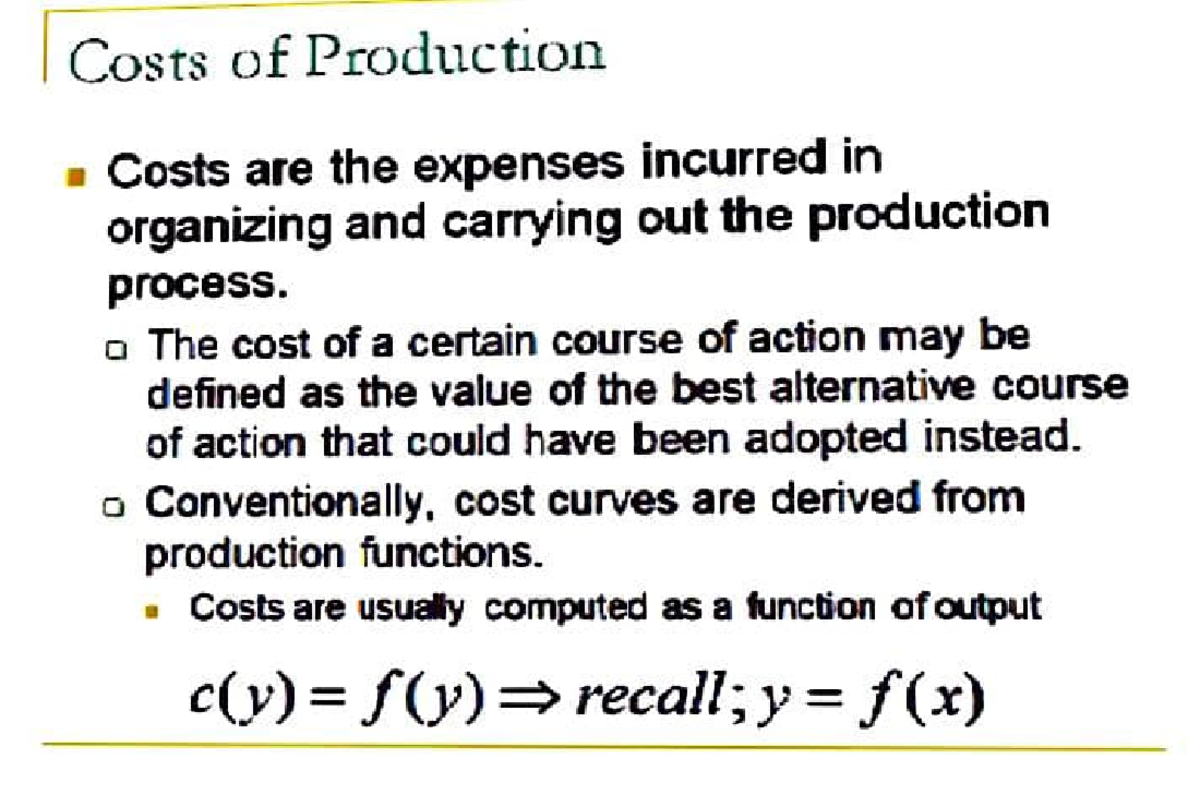 Costs OF Production (26- 04-2021) pdf - MICROECONOMICS - Studocu