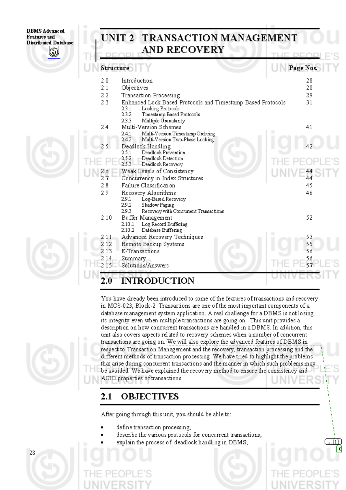 Unit-2 block 2 - STUDY MATERIAL - DBMS Advanced Features and Distributed Database UUNNIITT 22 ...