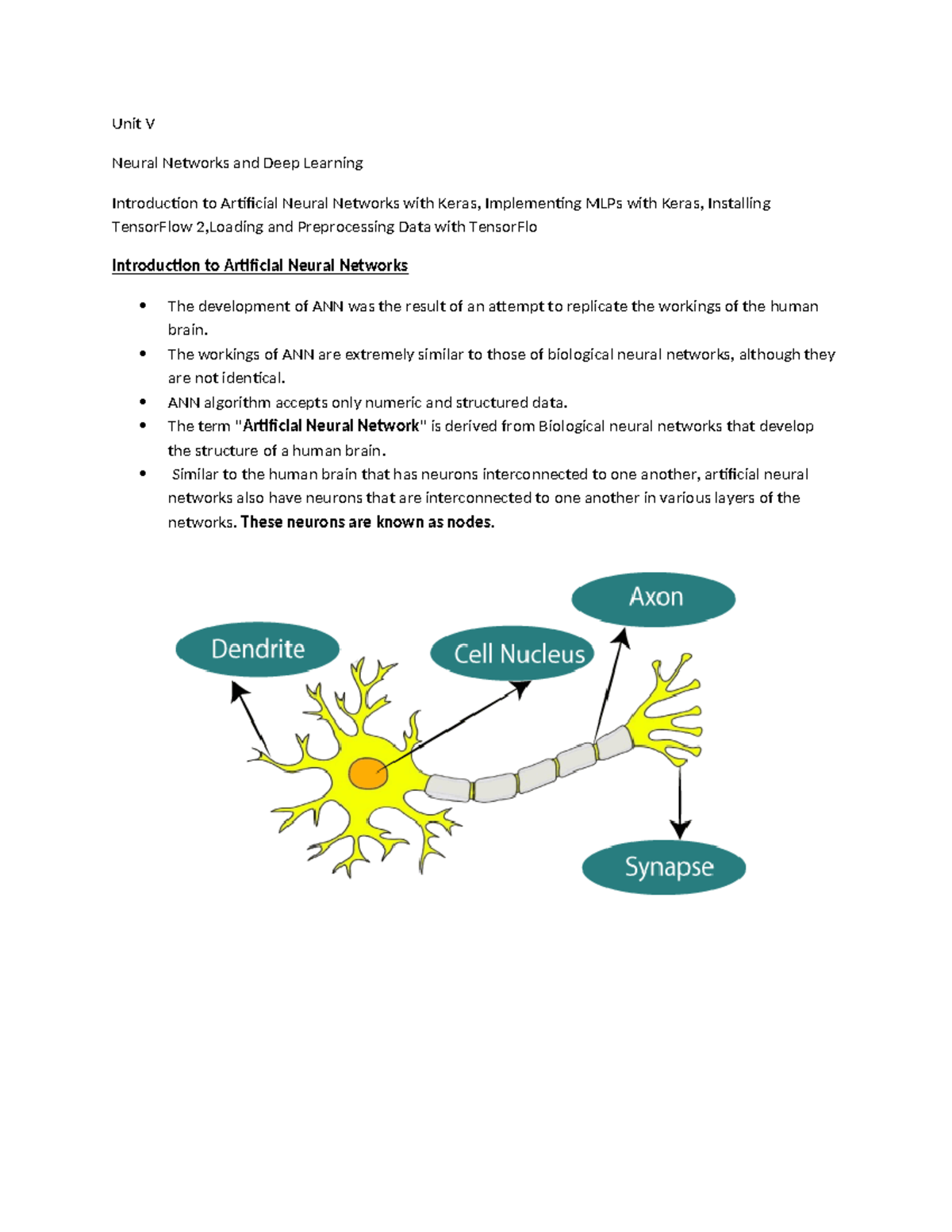 Unit V Machine Learning Lecture Notes Jntuk Unit V Neural Networks And Deep Learning