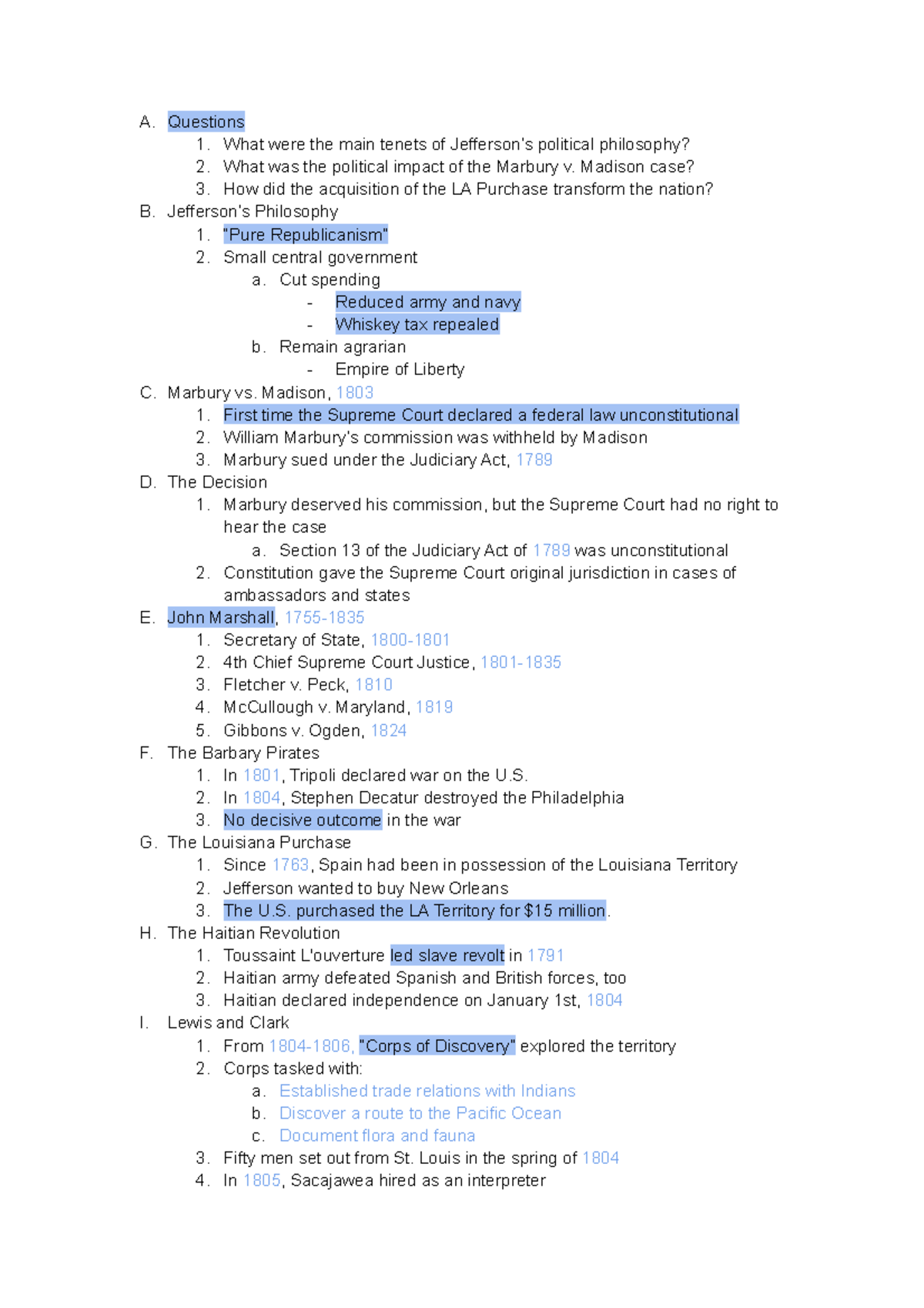 The Jeffersonian Era - American History to 1865, Benjamin Fitzpatrick ...