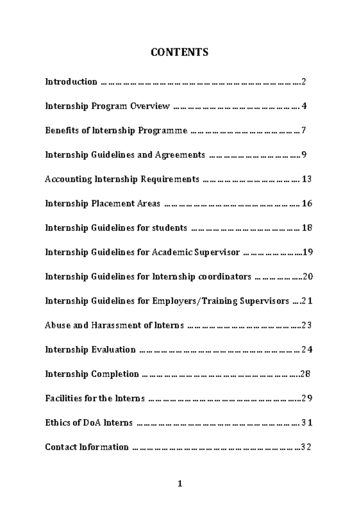 Internship Guide 2019 - Lecture notes 15 - CONTENTS Introduction 2 ...