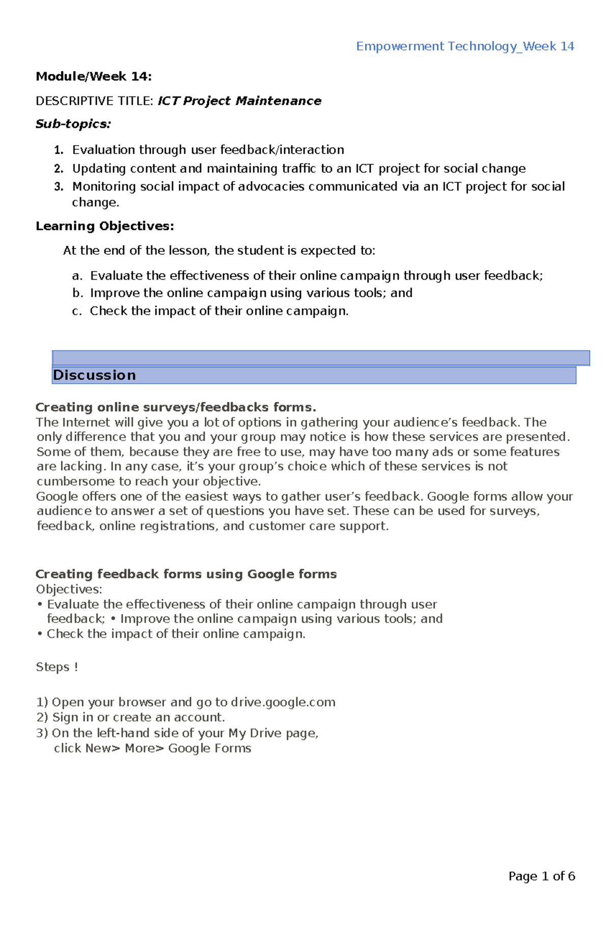 Week 14 ICT Project Maintenance - Module/Week 14: DESCRIPTIVE TITLE: ICT Project Maintenance ...