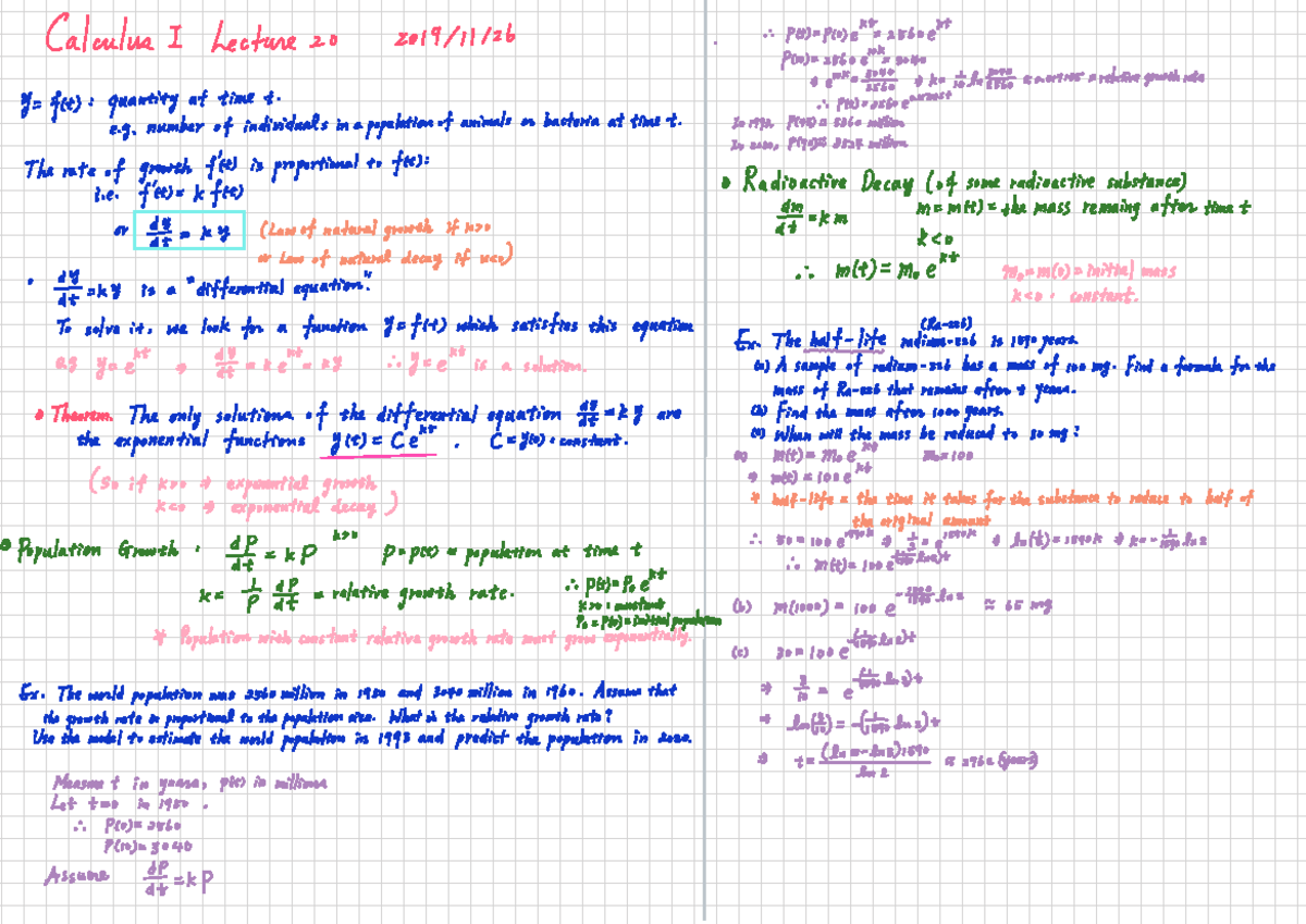 Lec20-191126 - lecture - Calculus - Studocu