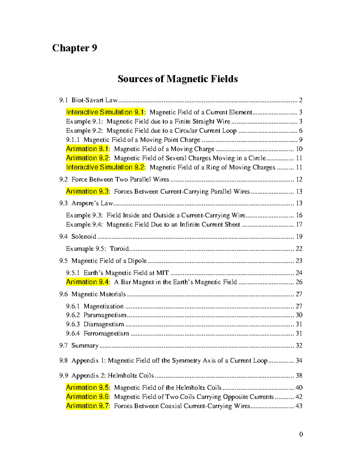 4c84733 e3977ba42a930a4c0414f70d0 ch9sourc b field - Sources of Magnetic Fields Chapter 9 - Studocu