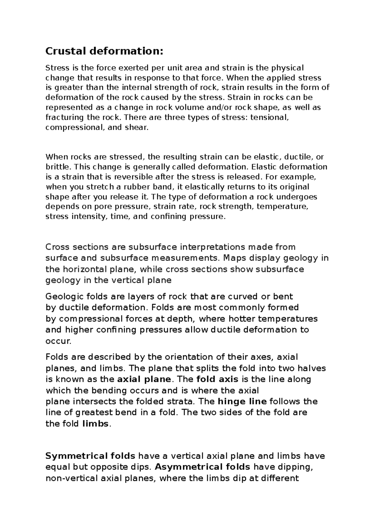 Crustal deformation - Crustal deformation: Stress is the force exerted ...