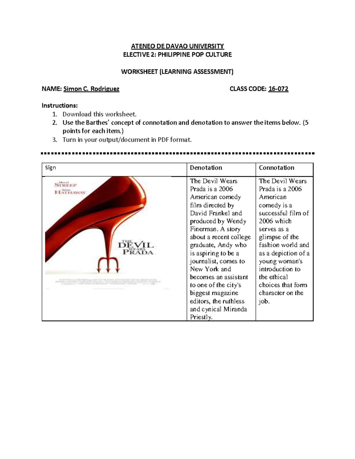 (Rodriguez, Simon) Module 3-Semiotics-Worksheet-Learning Assessment ...