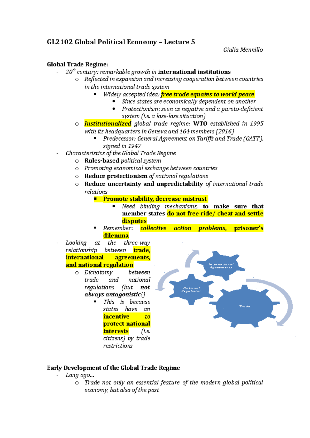 GL2102 Lecture 5 - GL2102 Global Political Economy – Lecture 5 Giulia ...
