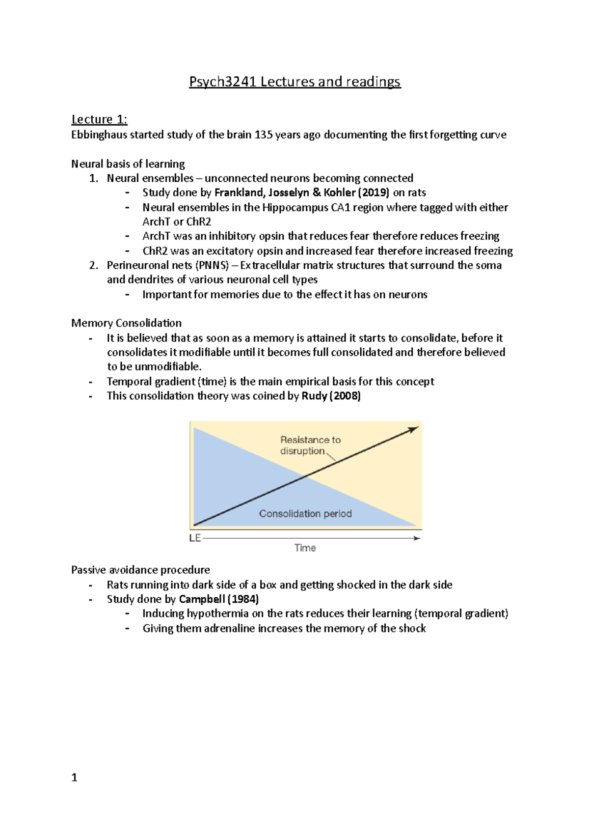 Psych 3241 - Rough lecture notes - Psych3241 Lectures and readings ...