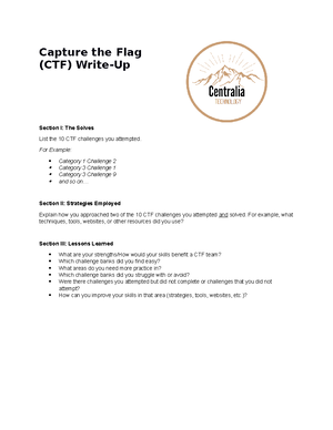Answer 1 - Capturetheflag write up v2 - Running head: ASSIGNMENT ON ...