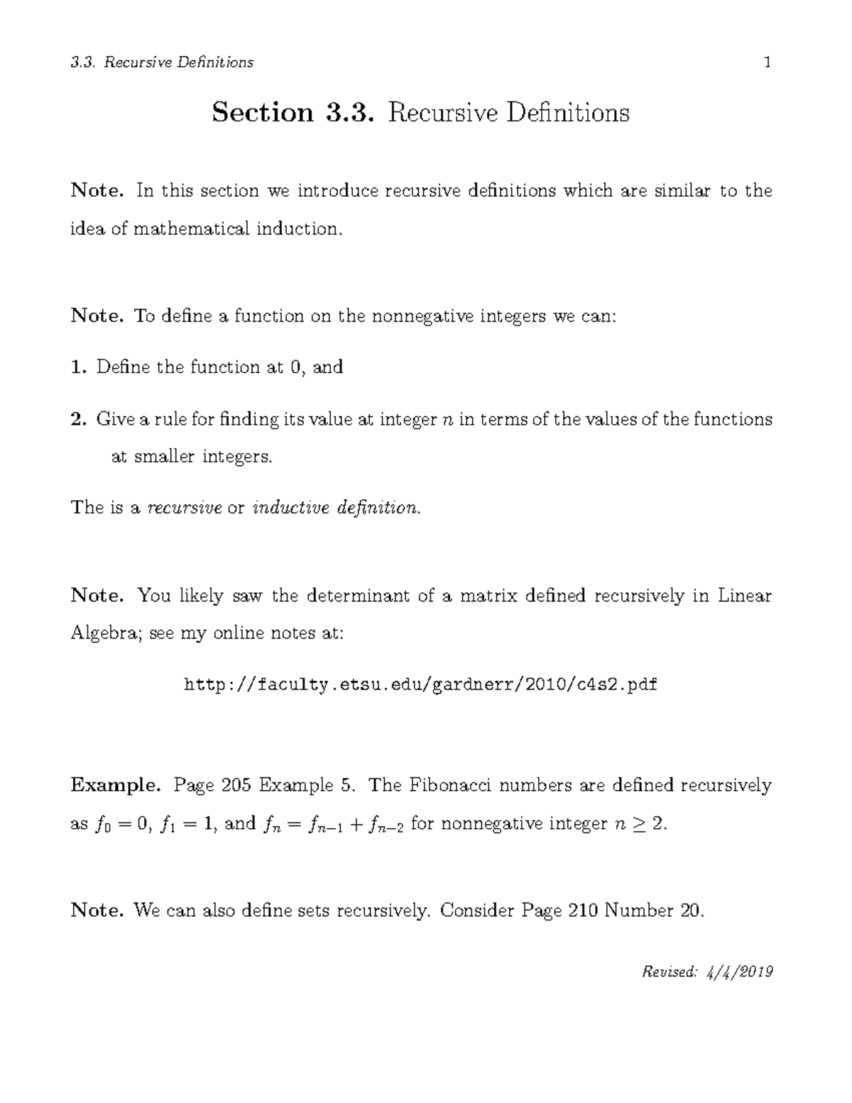 Recursive Definitions - Recursive Definitions Note. In this section we introduce recursive - Studocu