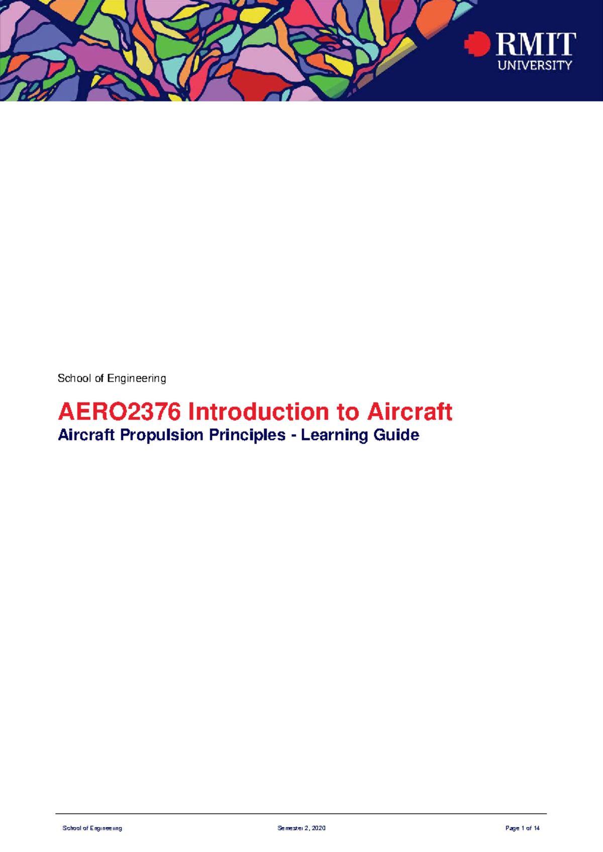 Topic 5 Aircraft Propulsion Principles - AERO2376 Introduction to ...