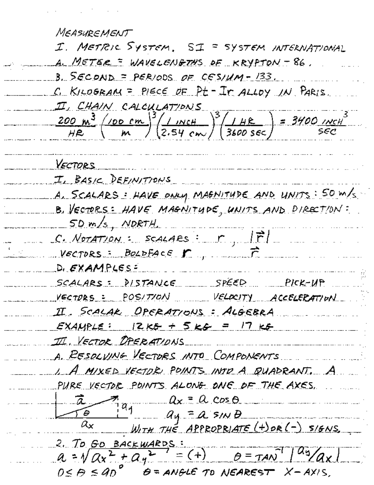 Mathematics Measurements of Vectors - PHYS 1408 - Studocu