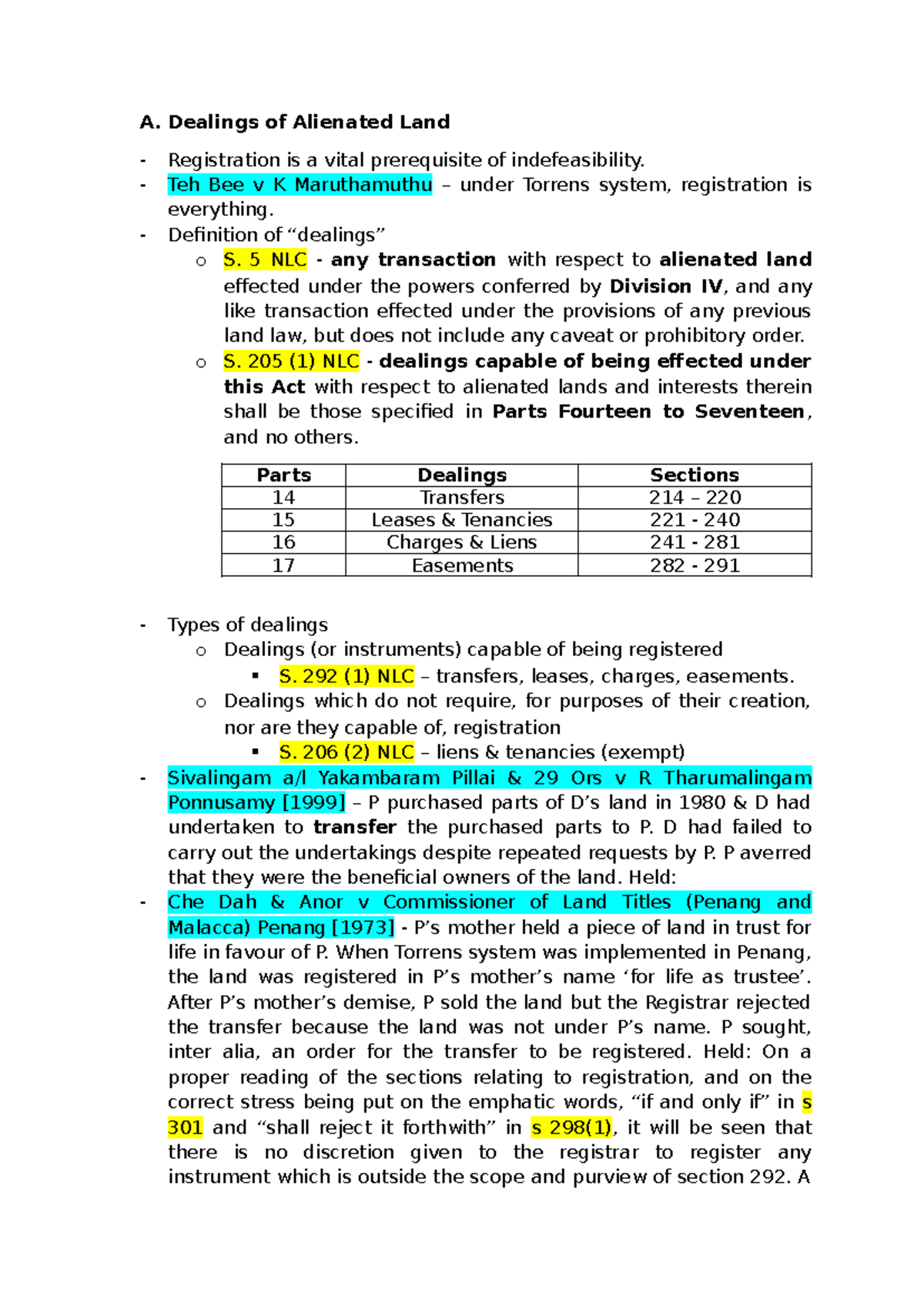 Topic 1 Dealings of Alienated Land - A. Dealings of Alienated Land ...