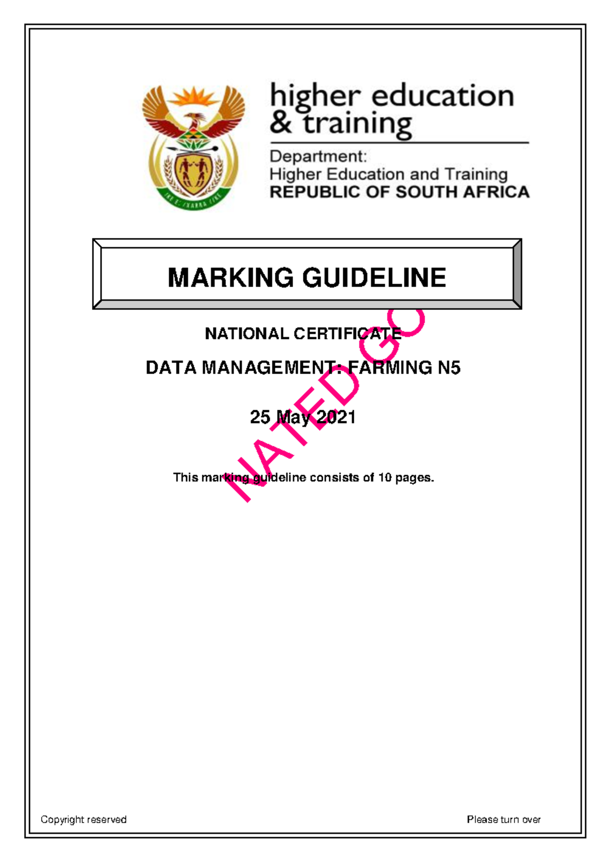 DATA 25 MAY 2021 MEMO - to achieve better - NATED GO NATIONAL ...