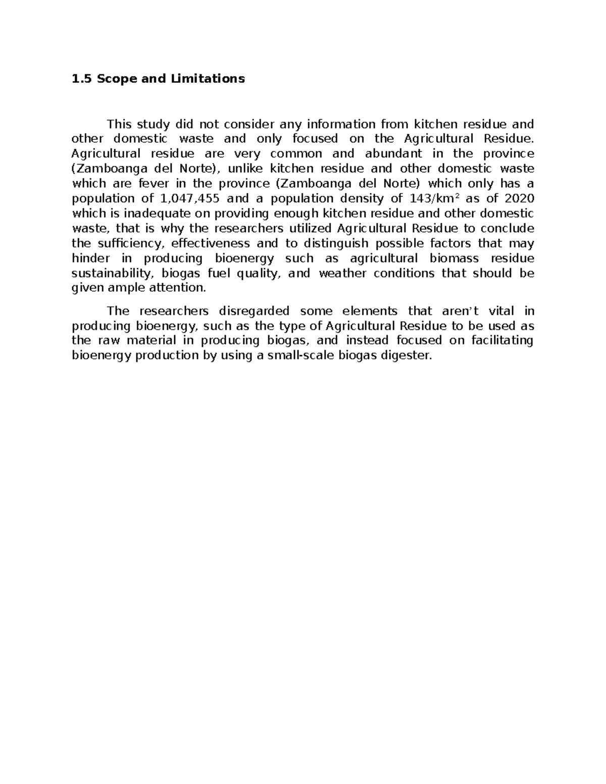 Scope and Limitation - Cool - 1 Scope and Limitations This study did ...