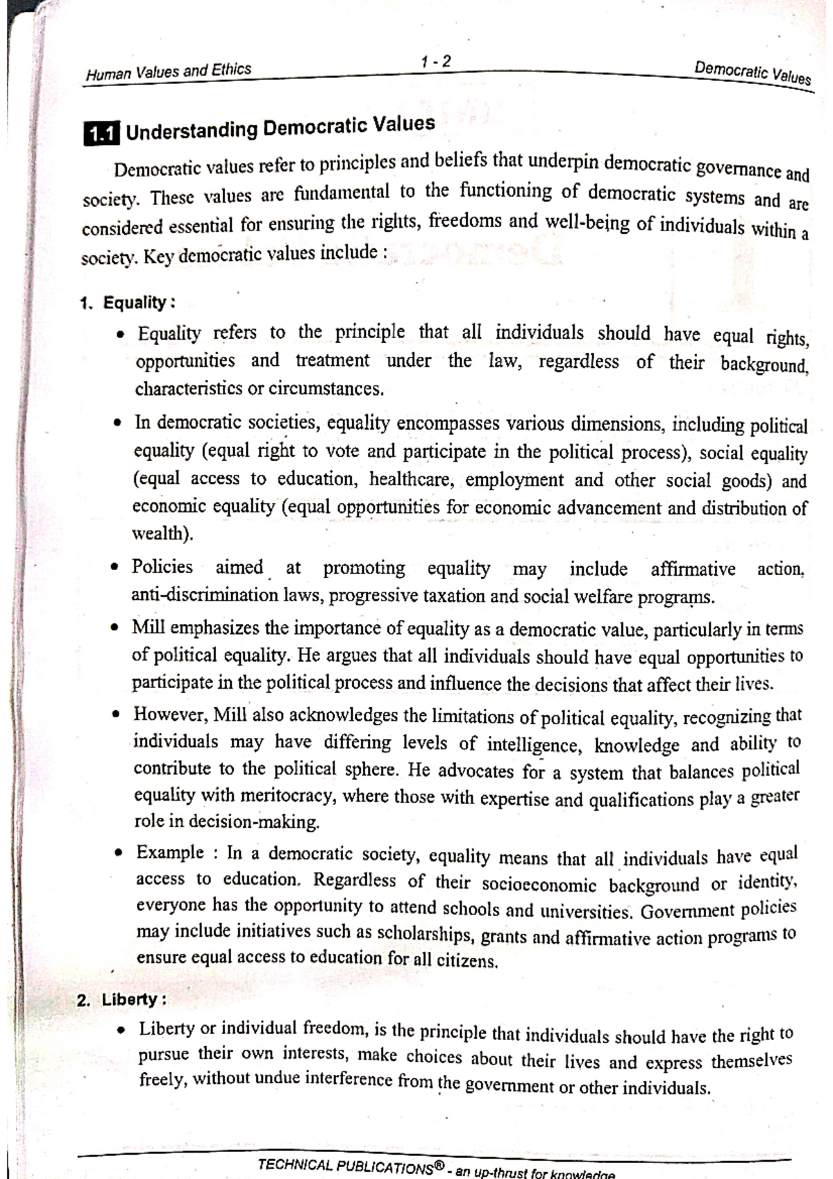 HVE Unit-1 - unit 1 - 1 2 Human Values and Ethics Democratic Values 1 ...
