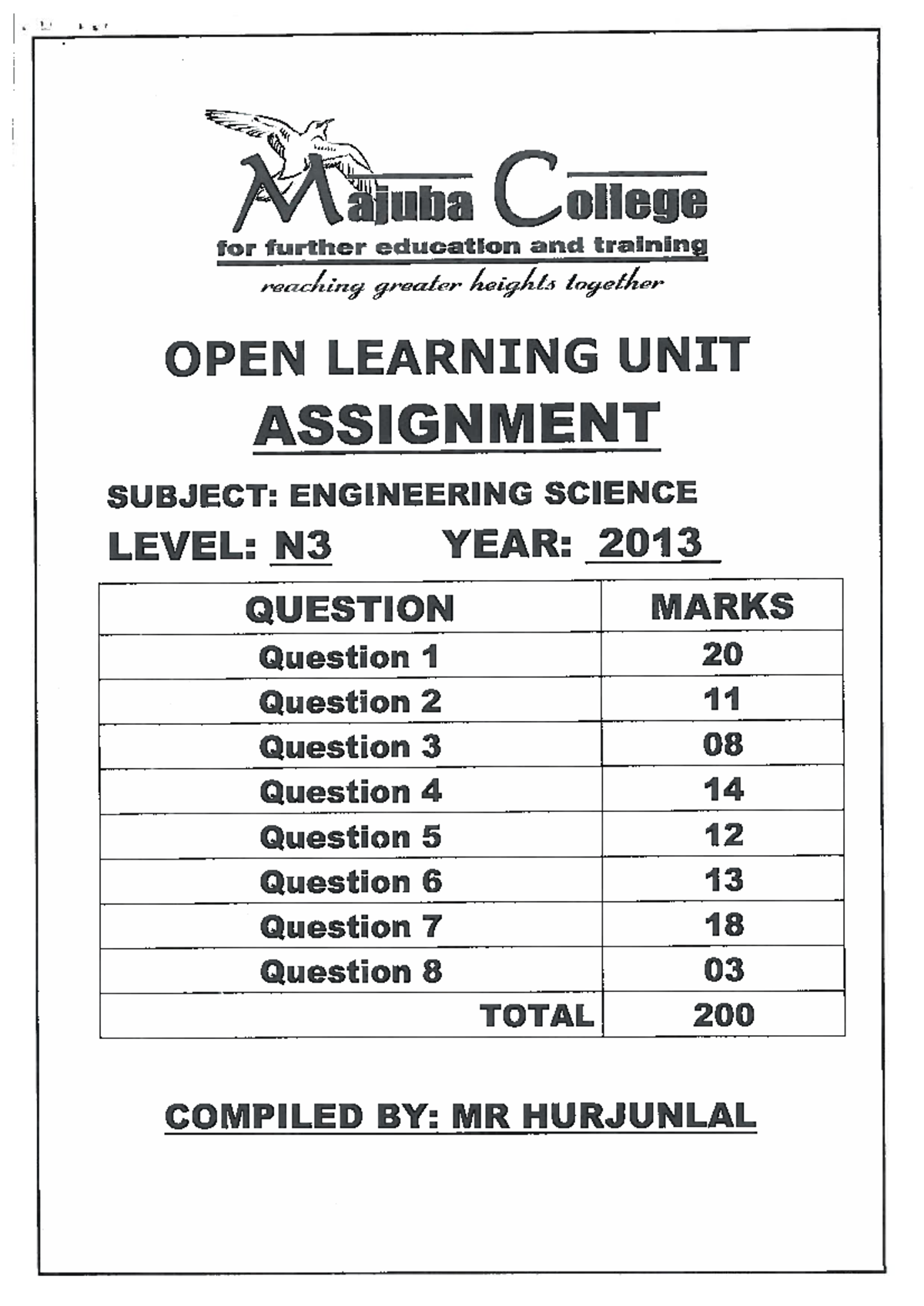 N3 Engineering Science Test - Engineering Science N3 - Studocu