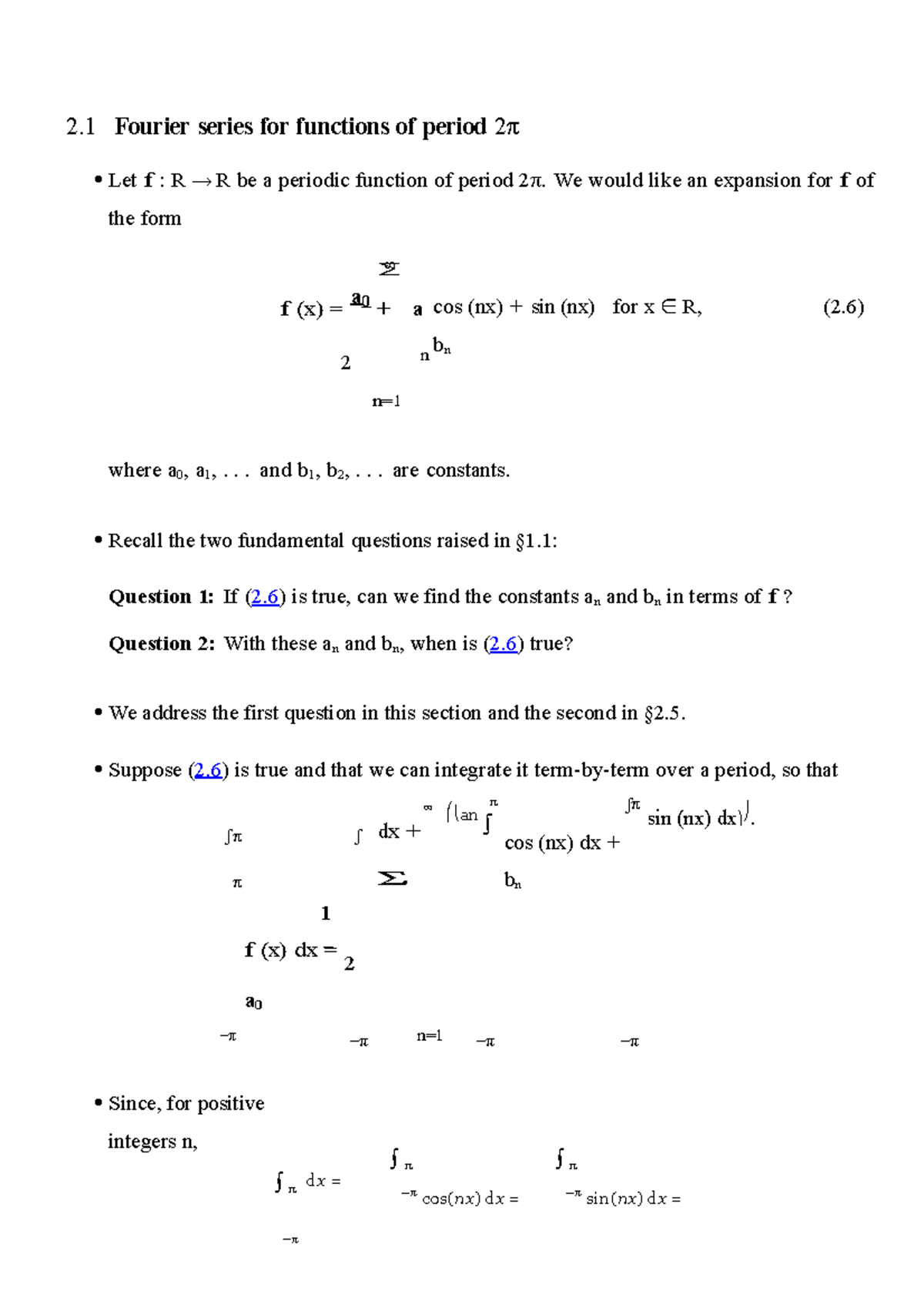FS-PDE-6 - Fourier series for functions of period 2π - 2 Fourier series ...