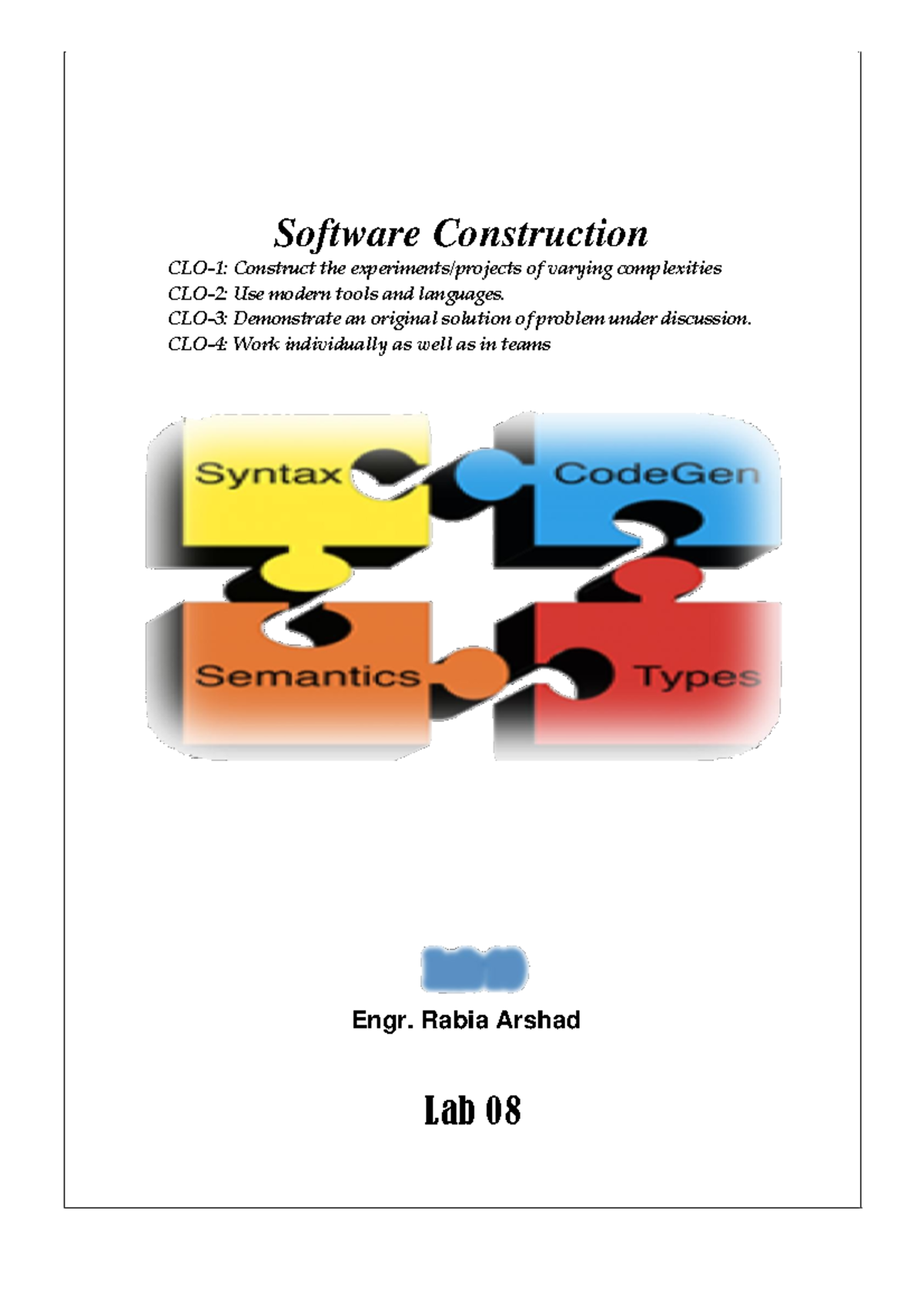 SC Lab 08 software engineering lect - Software Engineering - Studocu