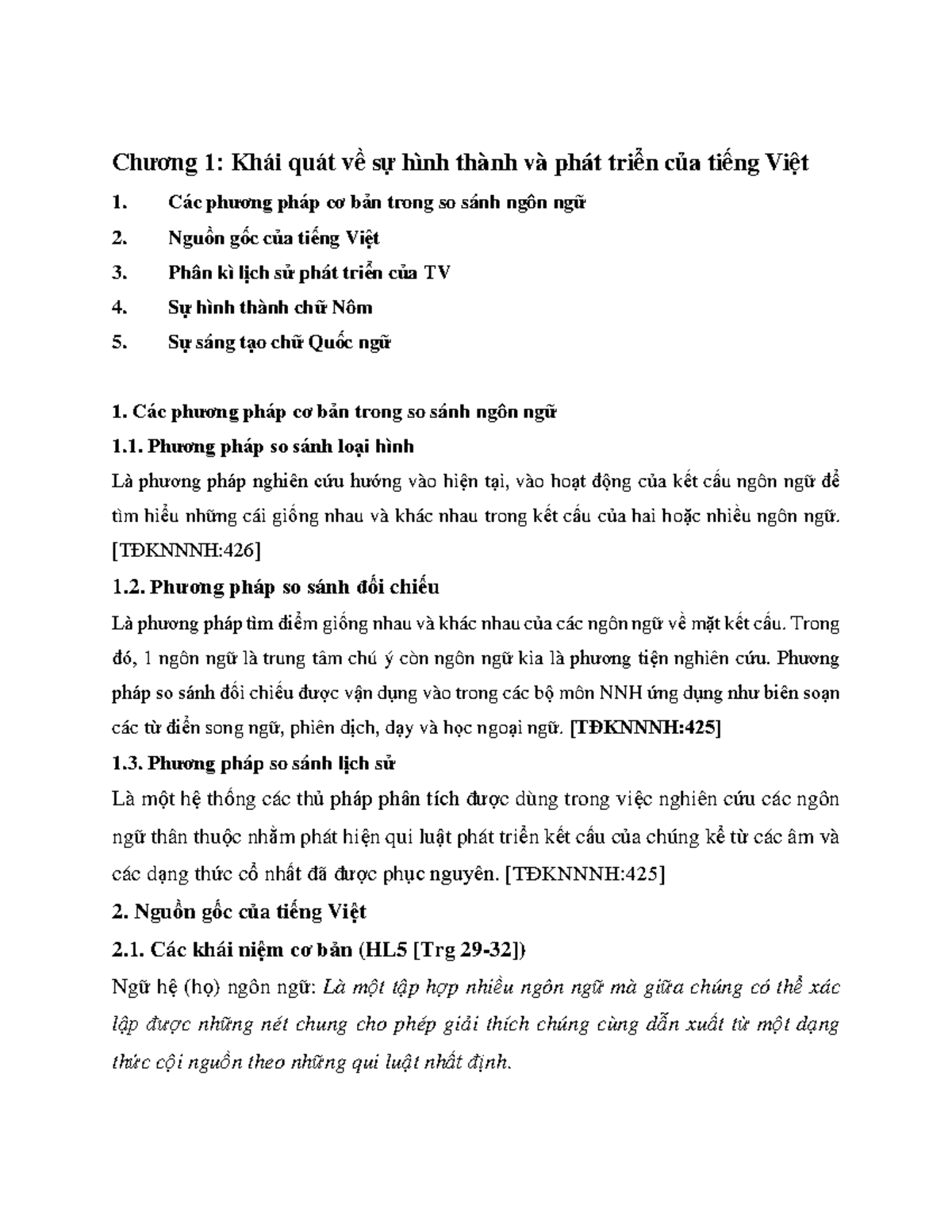 Chuong 1 Nmvnh - chương 1 NMVN - Chương 1: Khái quát về sự hình thành và phát triển của tiếng ...