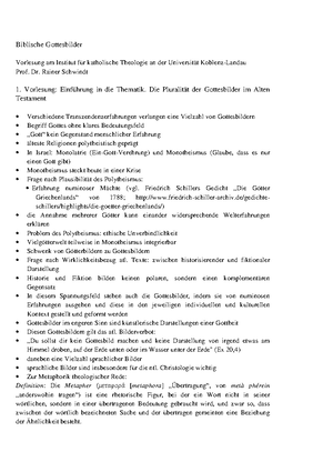 Lernzettel Gottesbilder - PLÜRALLIAI GOTIESBILDER I ENTSTEHUNG ...