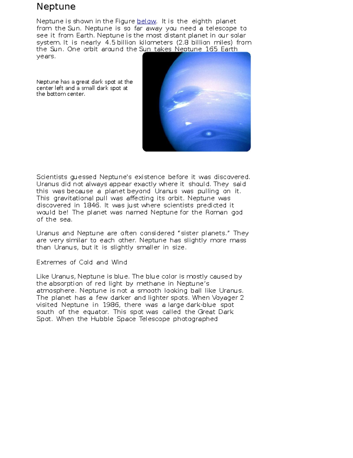 Neptune - Neptune Neptune is shown in the Figure below. It is the ...