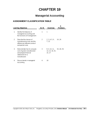 Accounting Principles Solution Chapter - CHAPTER 6 Inventories ASSIGNMENT CLASSIFICATION TABLE ...