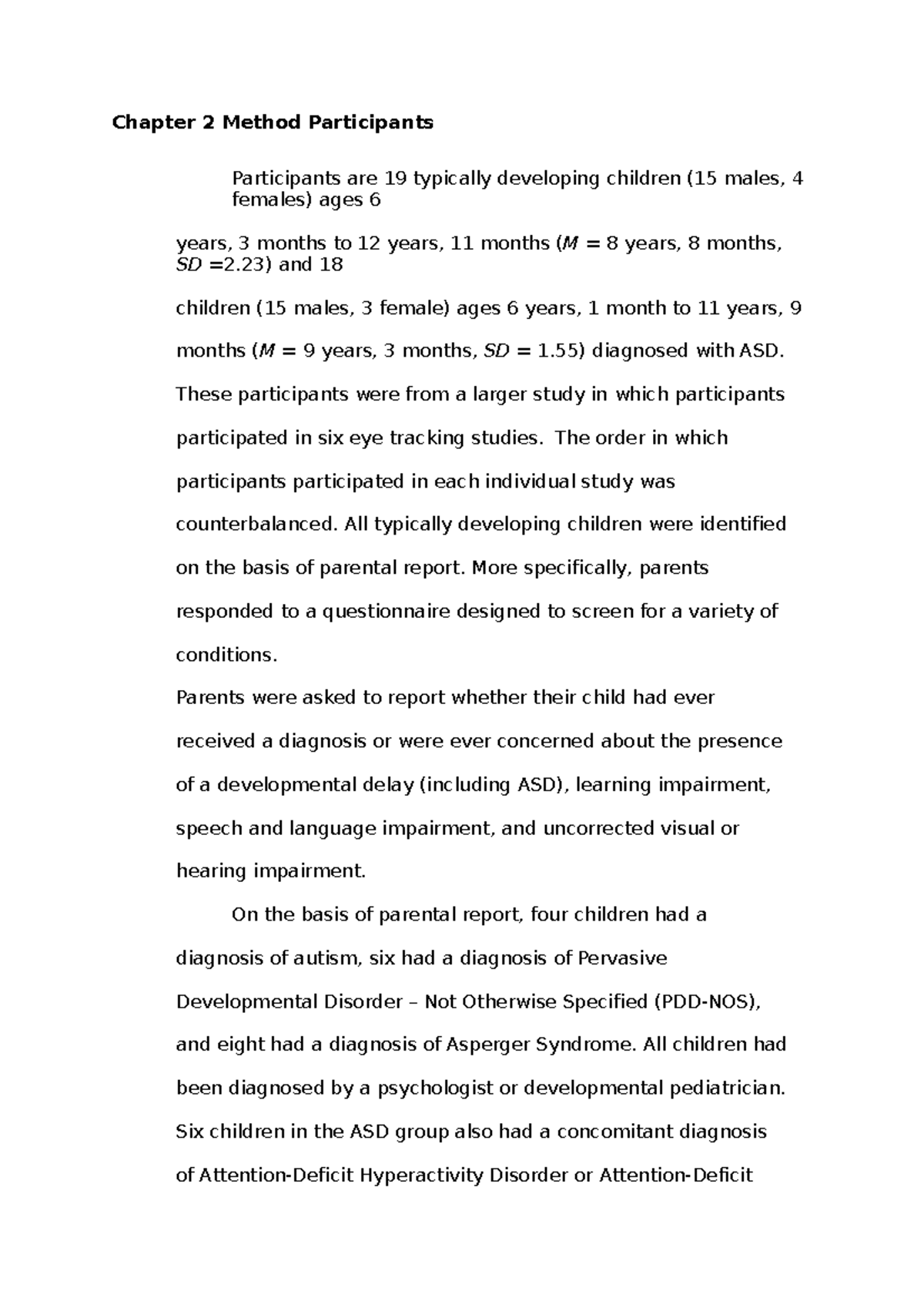 Chapter 2 Method Participants - Chapter 2 Method Participants ...