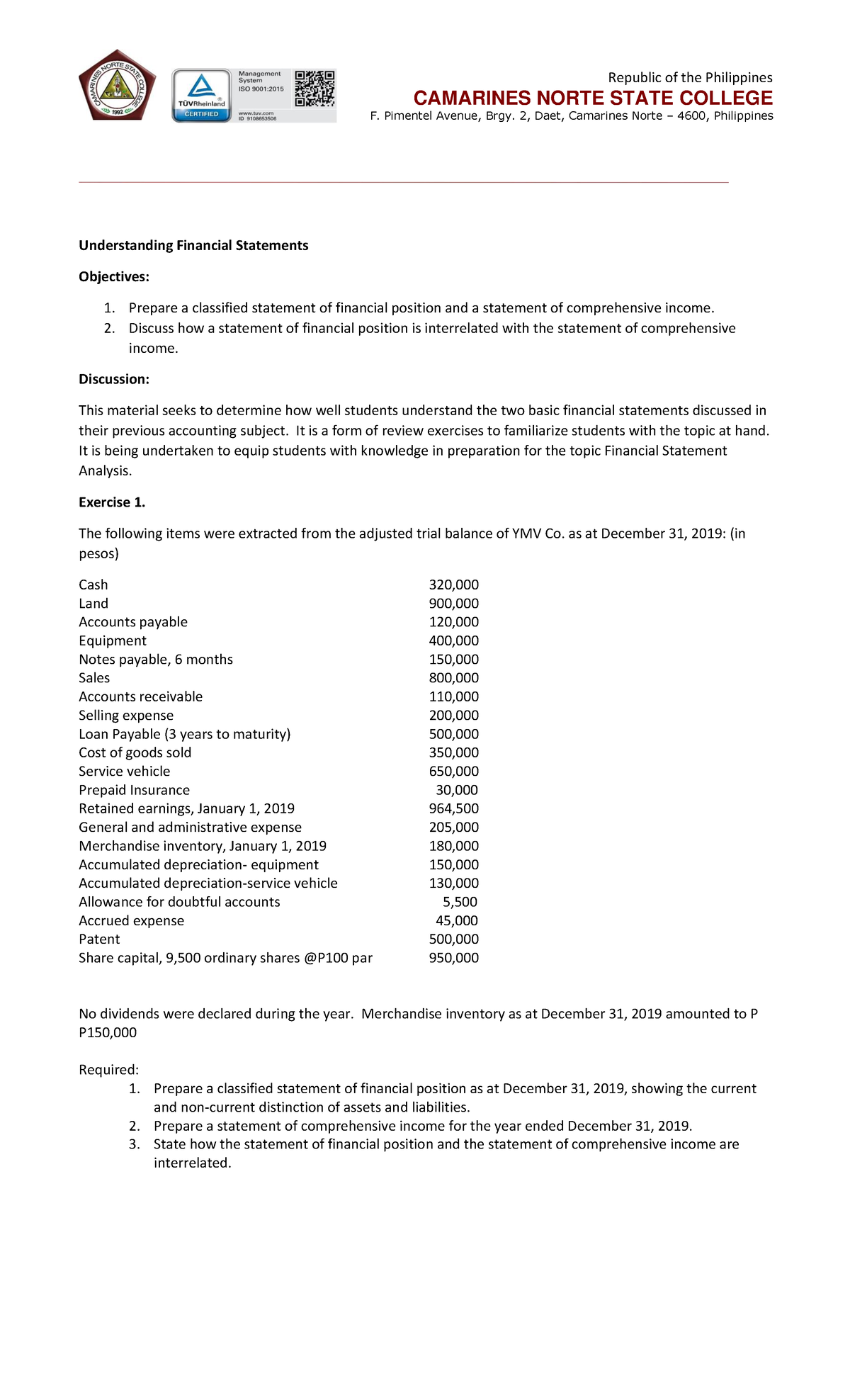 Understanding Financial Statement - Filipino Larangang Akademic - Mapúa ...