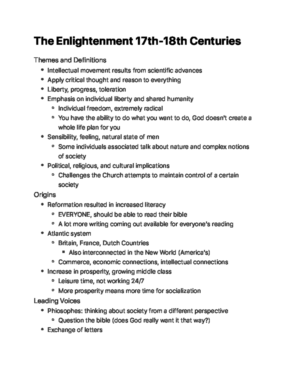 The Enlightenment 17th-18th Centuries - T h e E n l i g h te n m e n t ...
