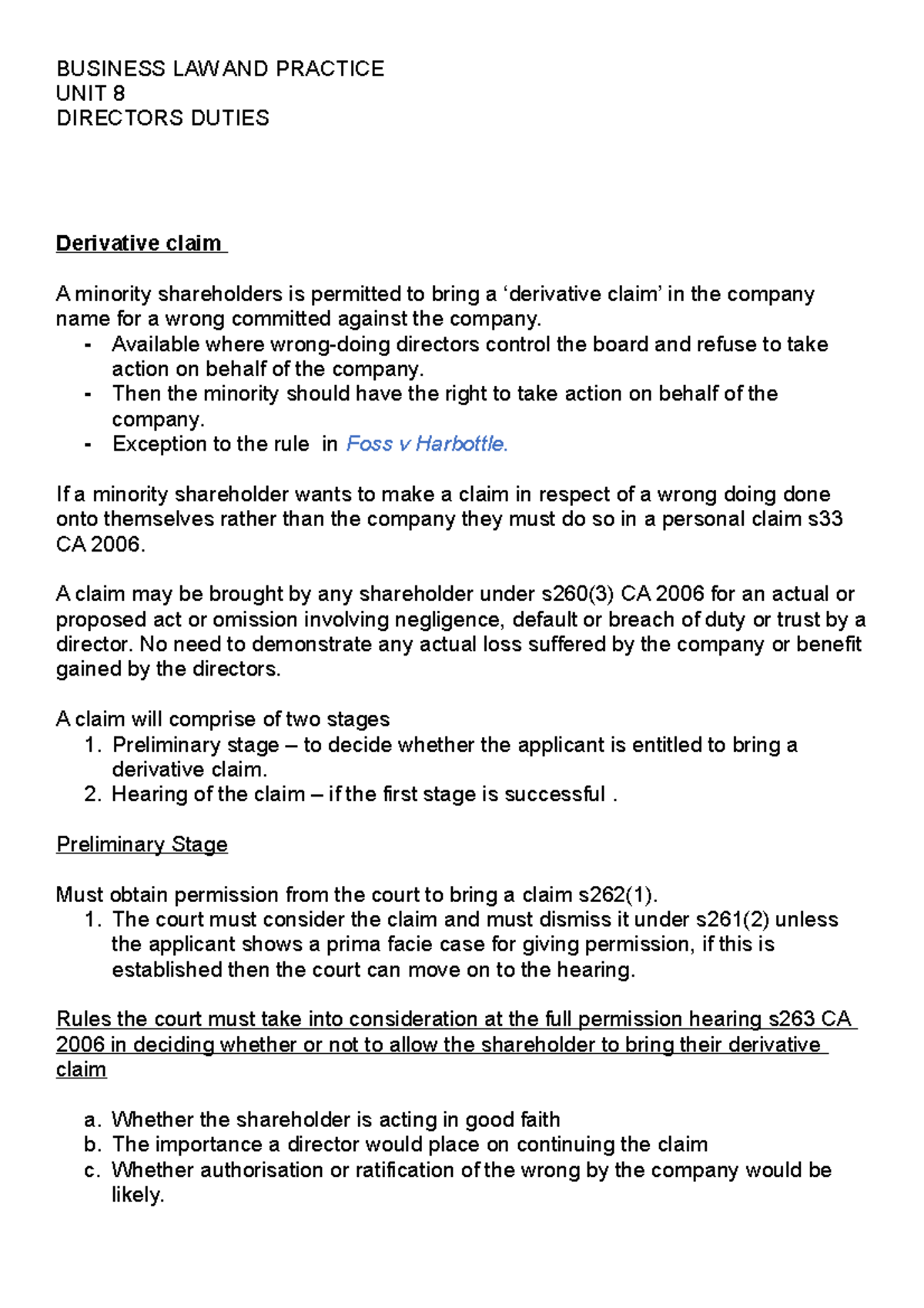 Business LAW AND Practice UNIT 8 - BUSINESS LAW AND PRACTICE UNIT 8 ...