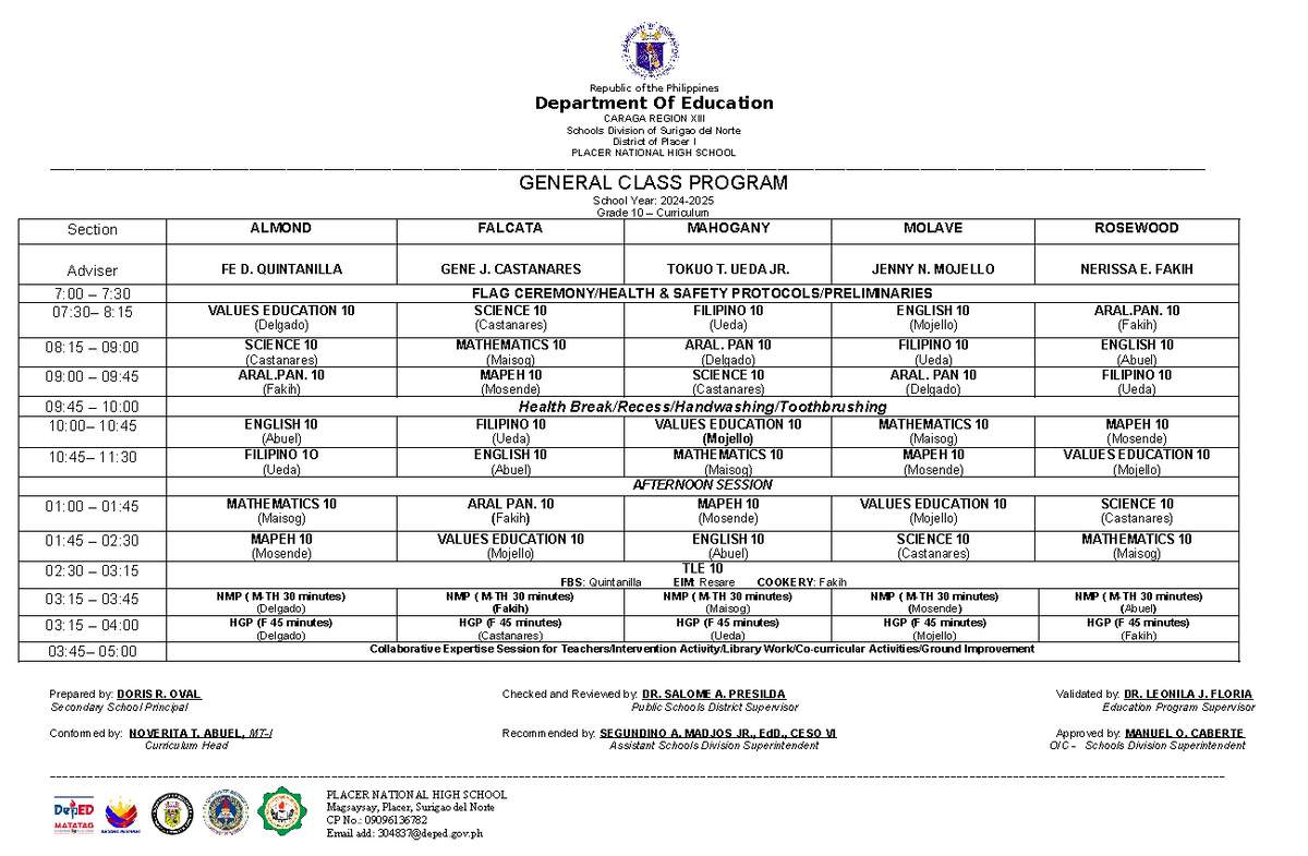 Grade 10 Class Program - HOIHJOIJUI - Republic of the Philippines ...