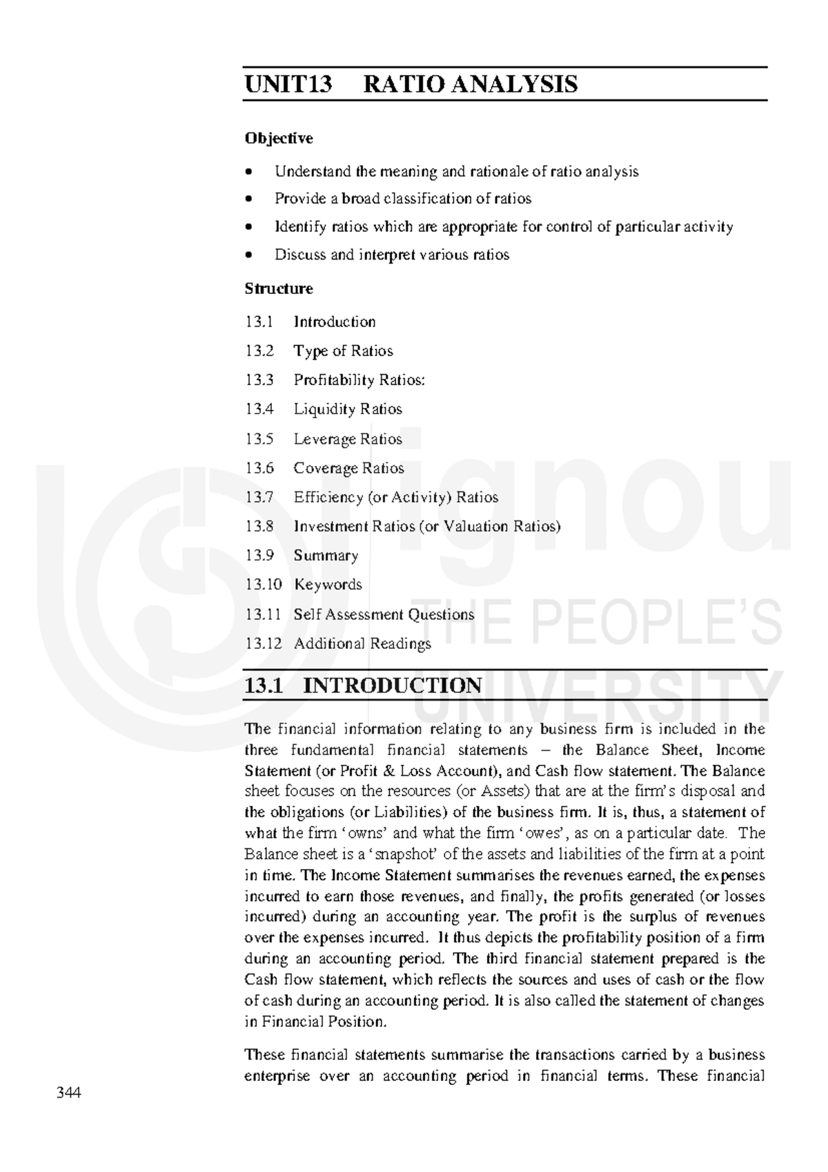 Ratio Analysis - Financial Statement Analysis UNIT13 RATIO ANALYSIS ...