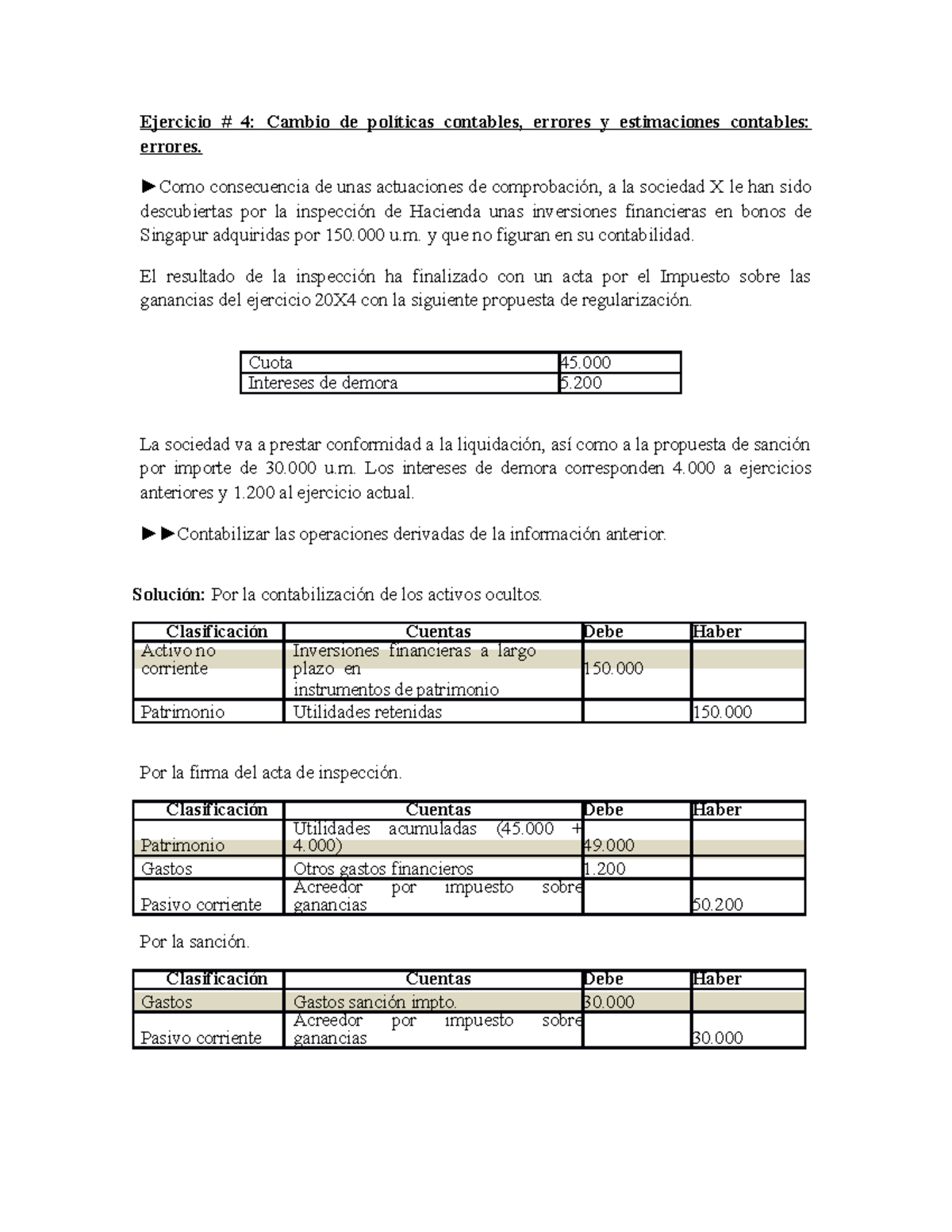 Ejercicios NIC 8 - Ejercicio # 4: Cambio de políticas contables, errores y estimaciones ...