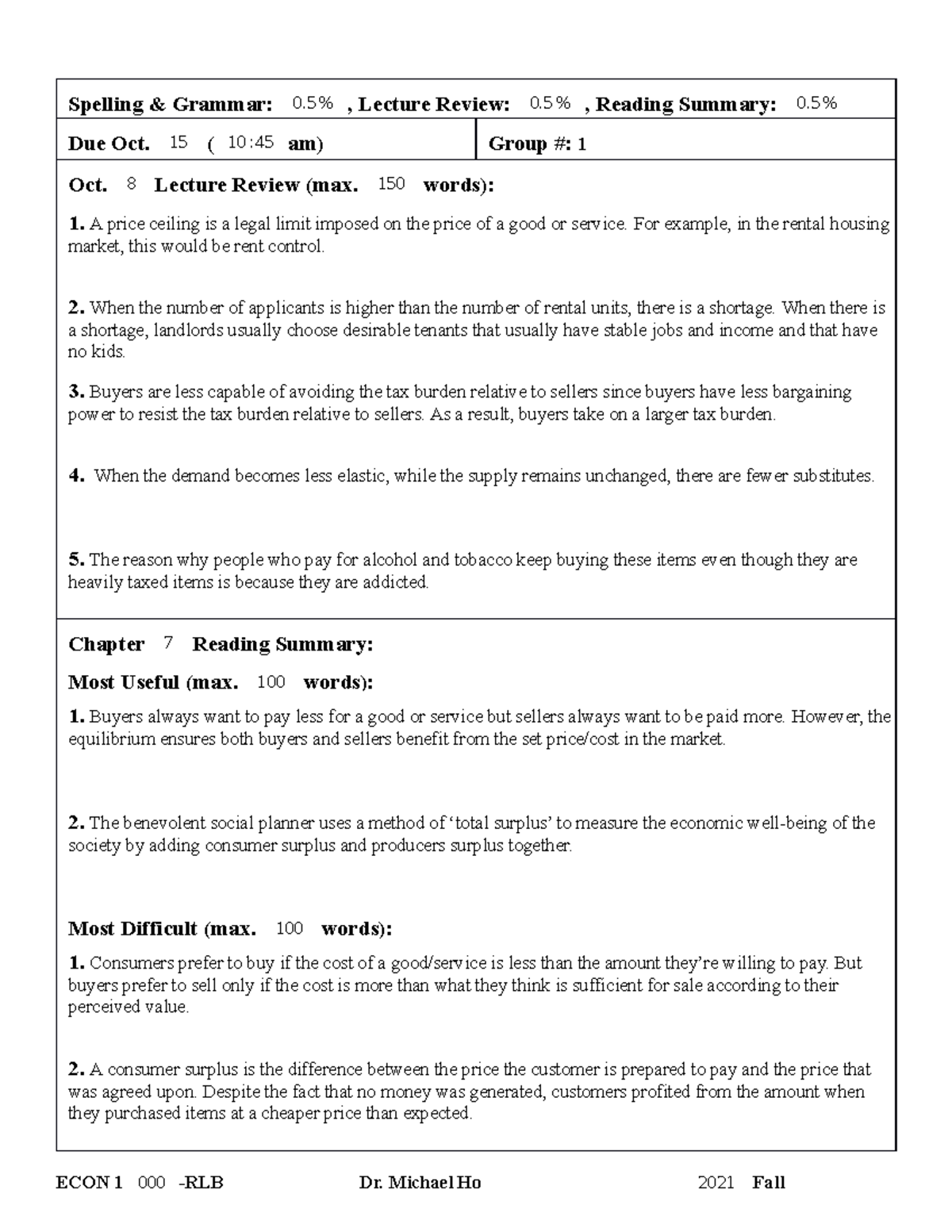 Lecture Review and Chapter 7 Reading Summary - Spelling & Grammar: 0 % ...