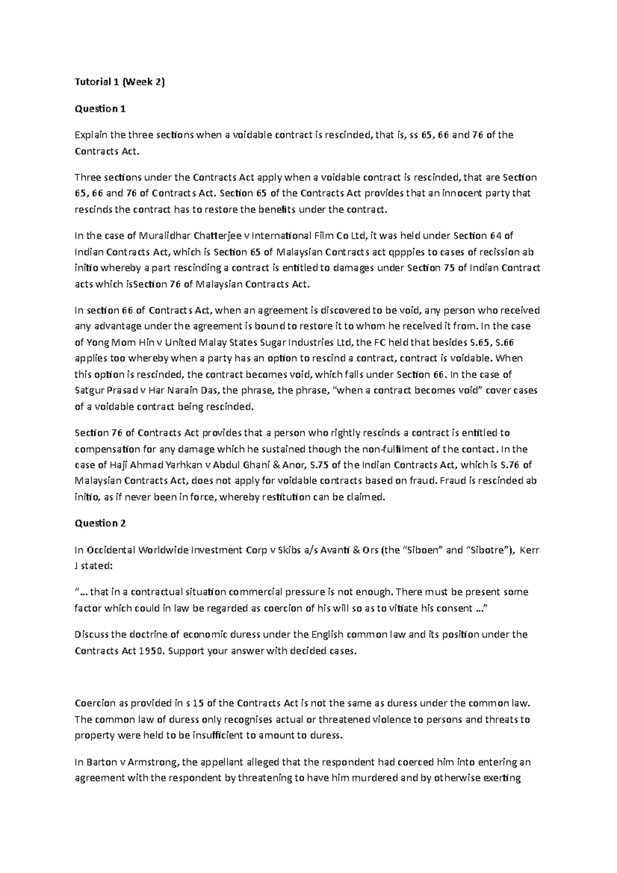 Tutorial 1 - Introduction - Tutorial 1 (Week 2) Question 1 Explain the three sections when a ...