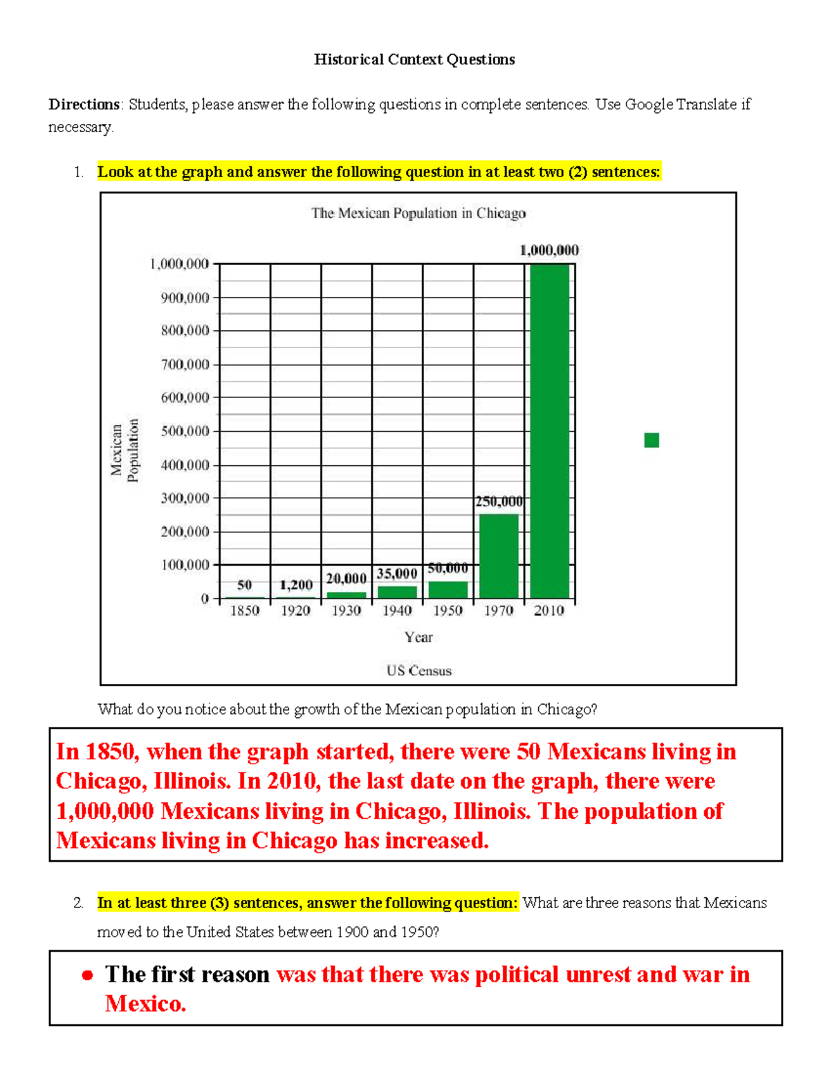 2023 - Historical Context Questions for the house on mango street ...