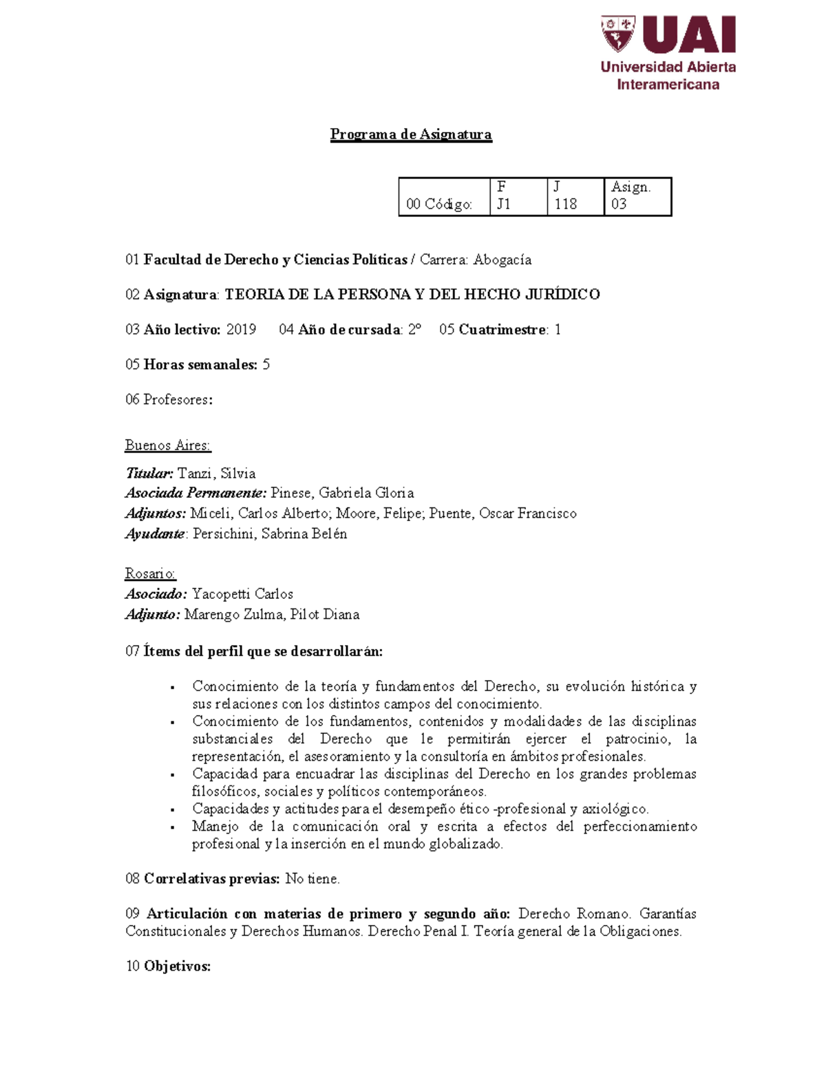 Programa - asdsadas - Programa de Asignatura 00 Código: F J J 118 Asign ...