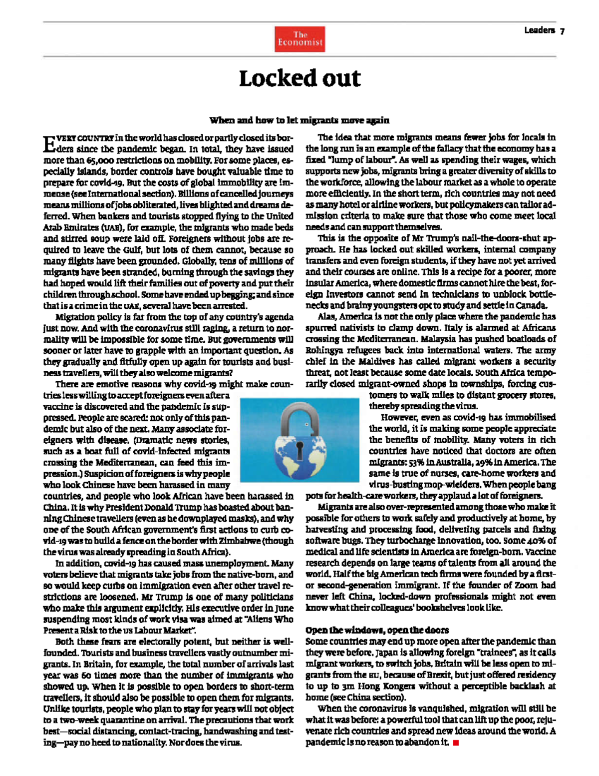 The Economist Magazine 7th August 2020 - Current Affairs - Studocu