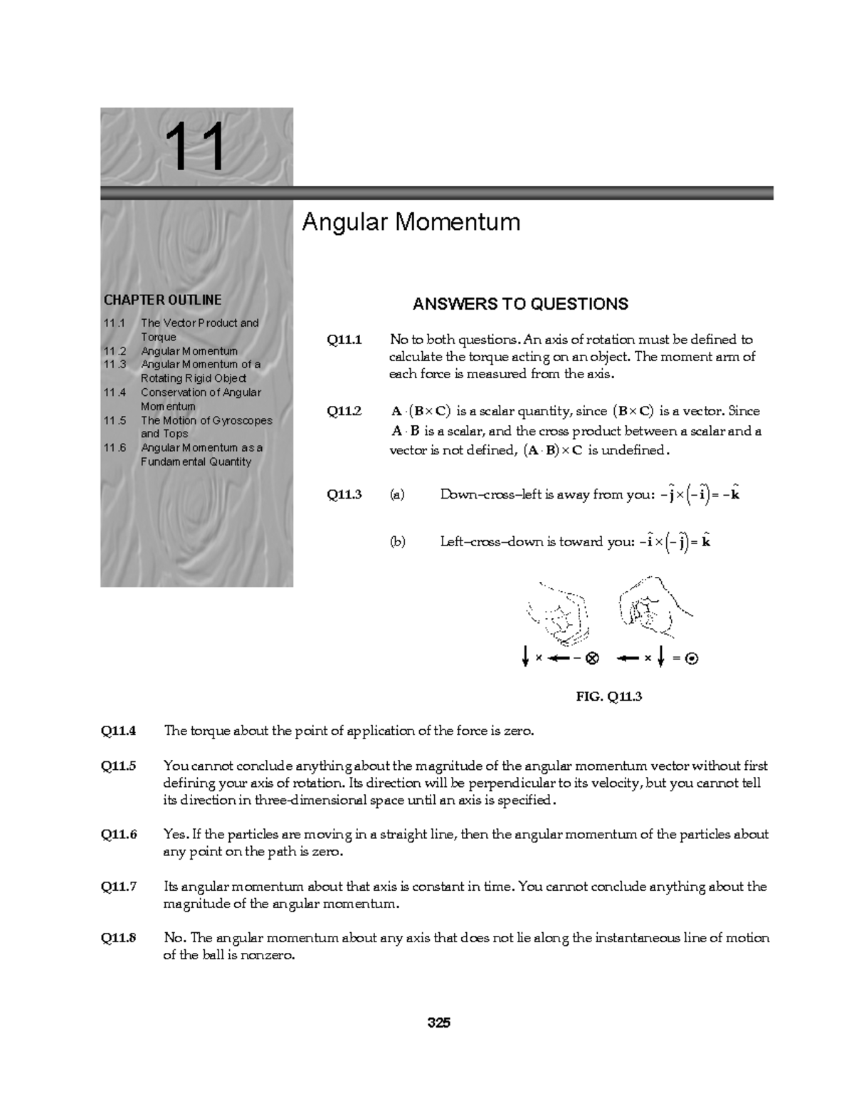 Chapter 11 - 물리학 7판 솔루션입니다. - 11 CHAPTER OUTLINE 11 The Vector Product ...