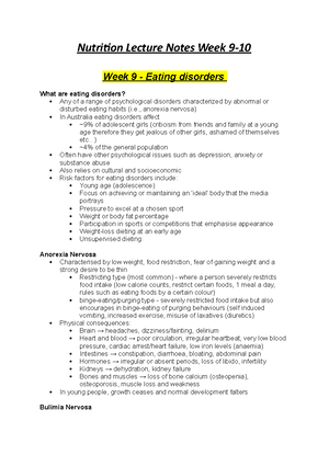 Nutrition Lecture weeks 3-4 - Nutrition Lecture weeks 3- WEEK 3 ...