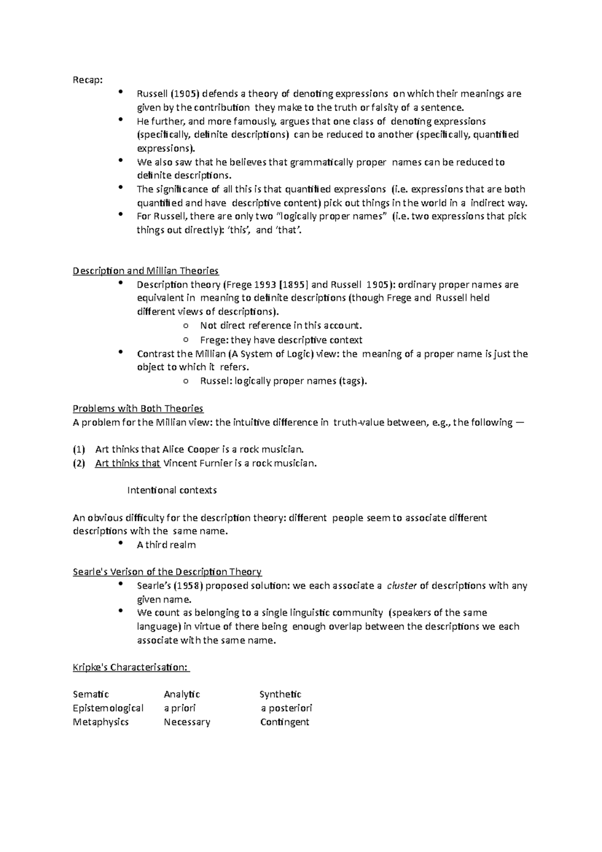 Russell's Theory of Denoting Expressions and Proper Names - Studocu