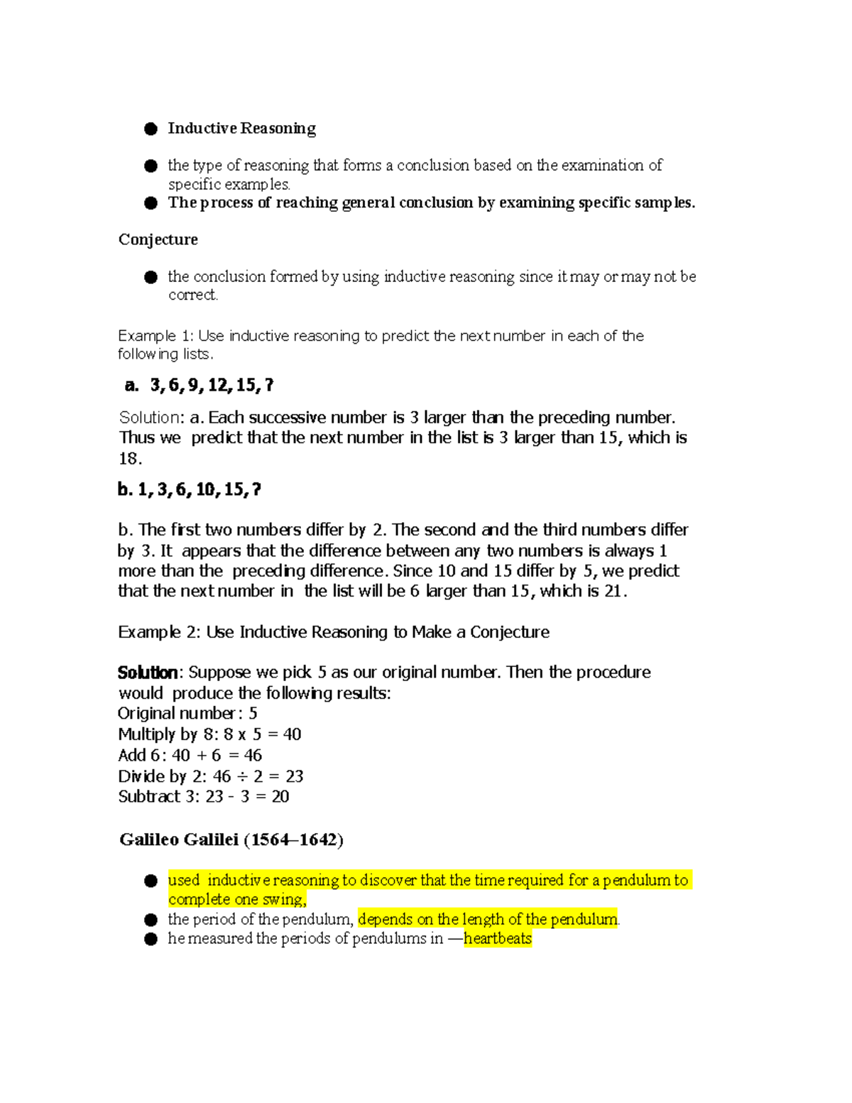 MATH MOD3 Reviewer - Inductive Reasoning the type of reasoning that ...