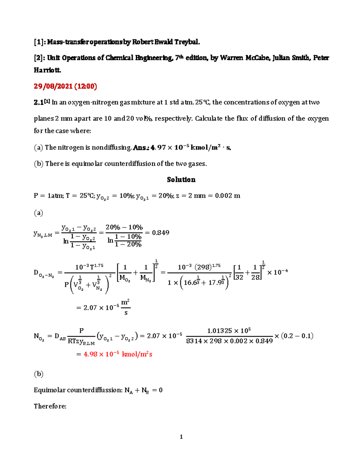 616453726 Mass transfer Problems - [1]: Mass-transfer operations by ...