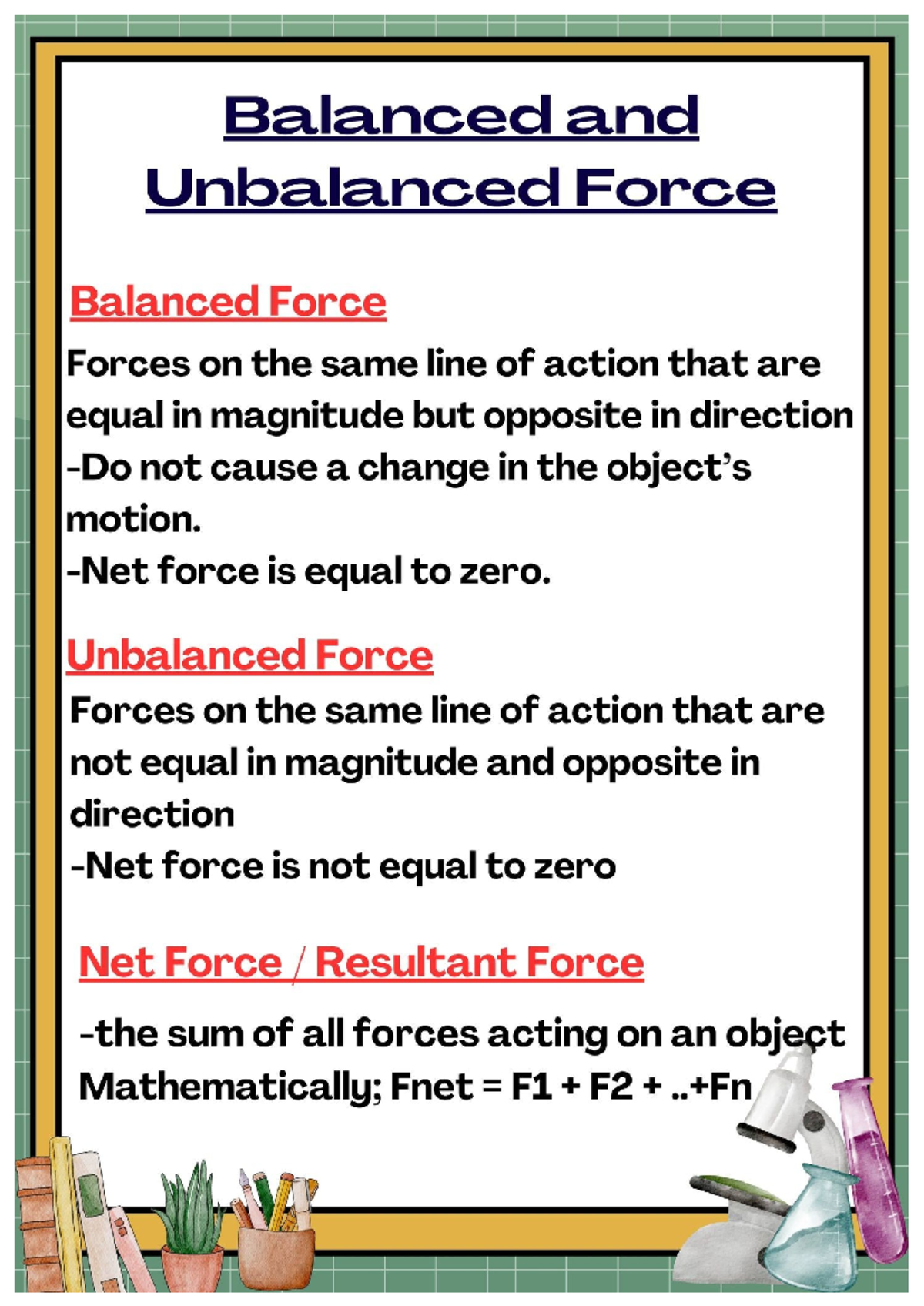 Q1M1 DOC2 - G8 - science - Balanced and Unbalanced Force Balanced Force ...